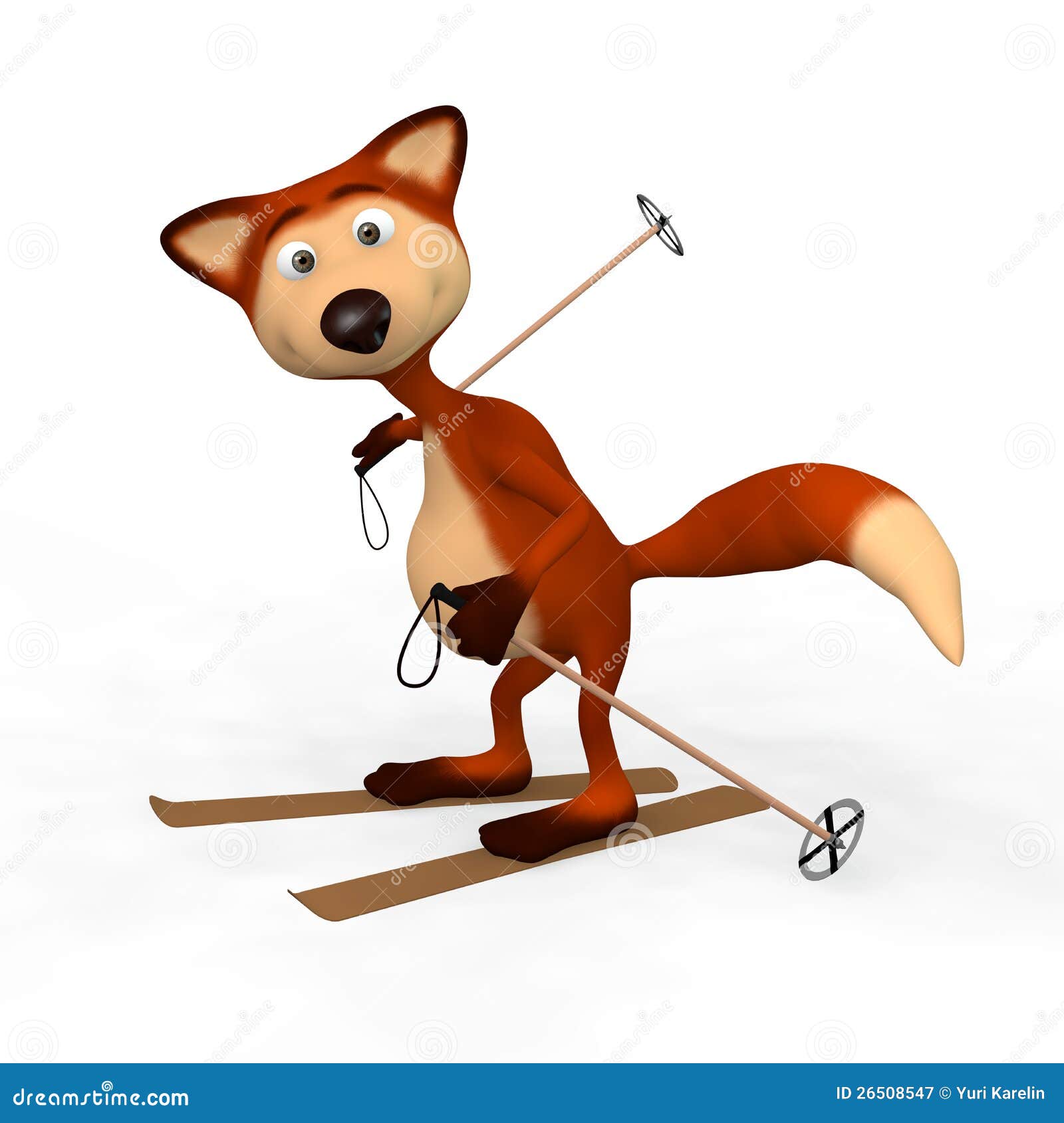 Red Foxes Skier. stock illustration. Illustration of sticks - 26508547