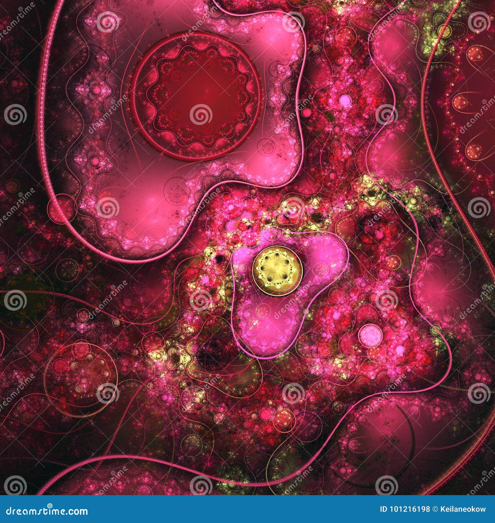 Red Fractal Clockwork Texture Stock Illustration - Illustration of ...