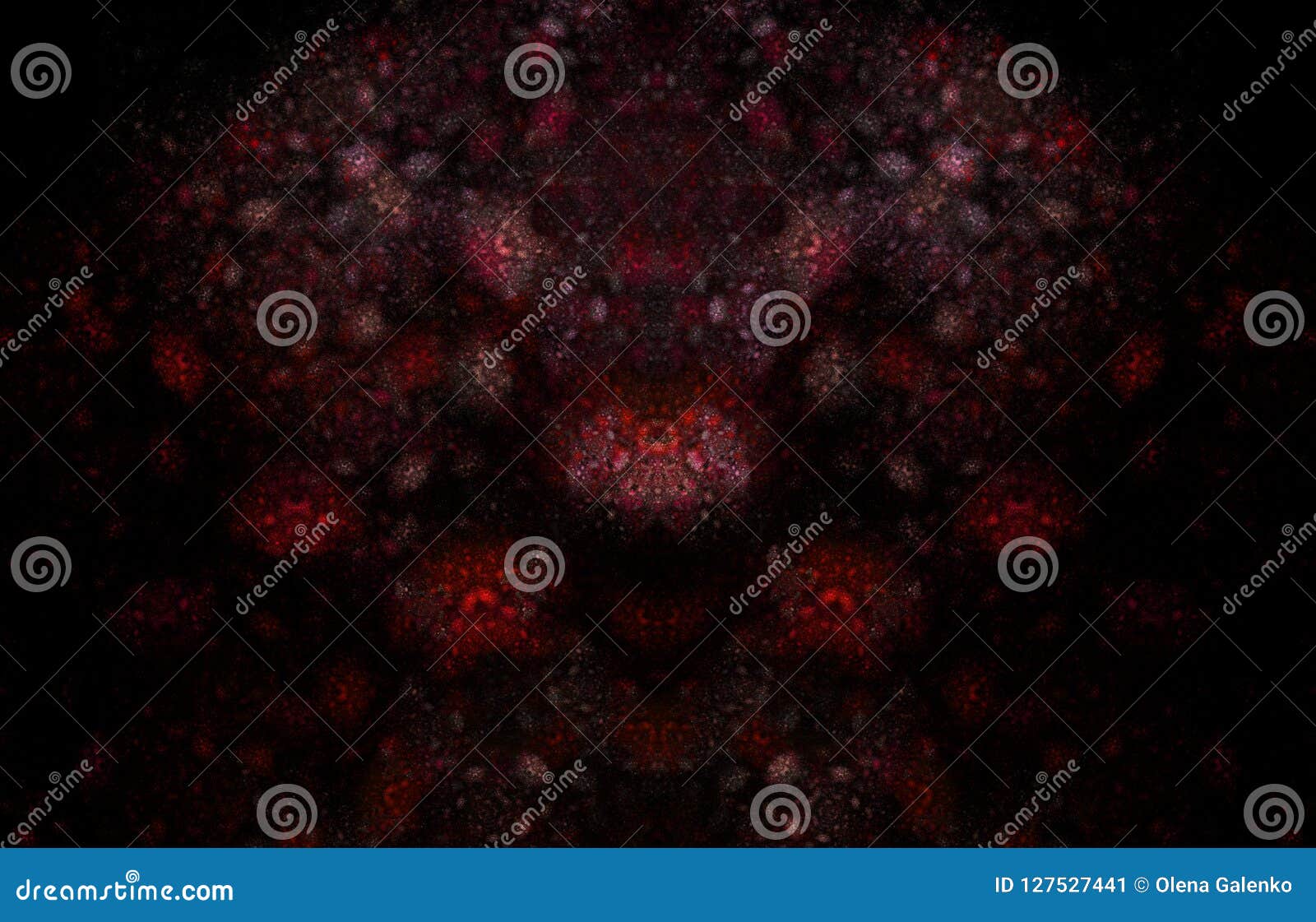 Red Fractal Pattern on Balck Background. Fantasy Fractal Texture ...