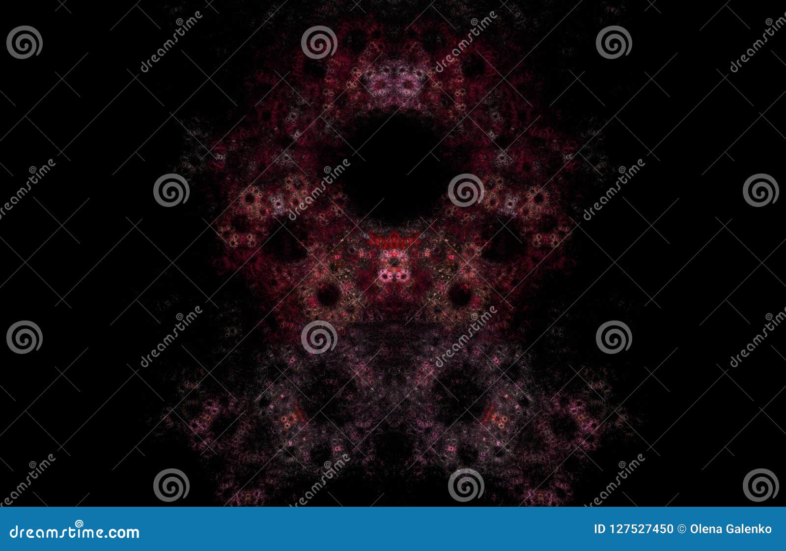 Red Fractal Pattern on Balck Background. Fantasy Fractal Texture ...
