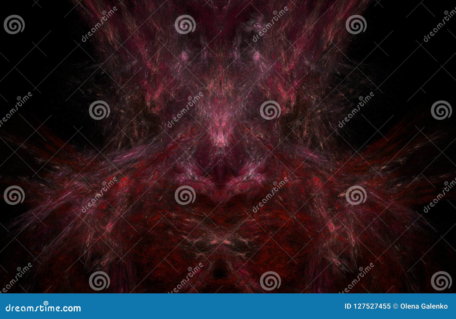 Red Fractal Pattern on Balck Background. Fantasy Fractal Texture ...