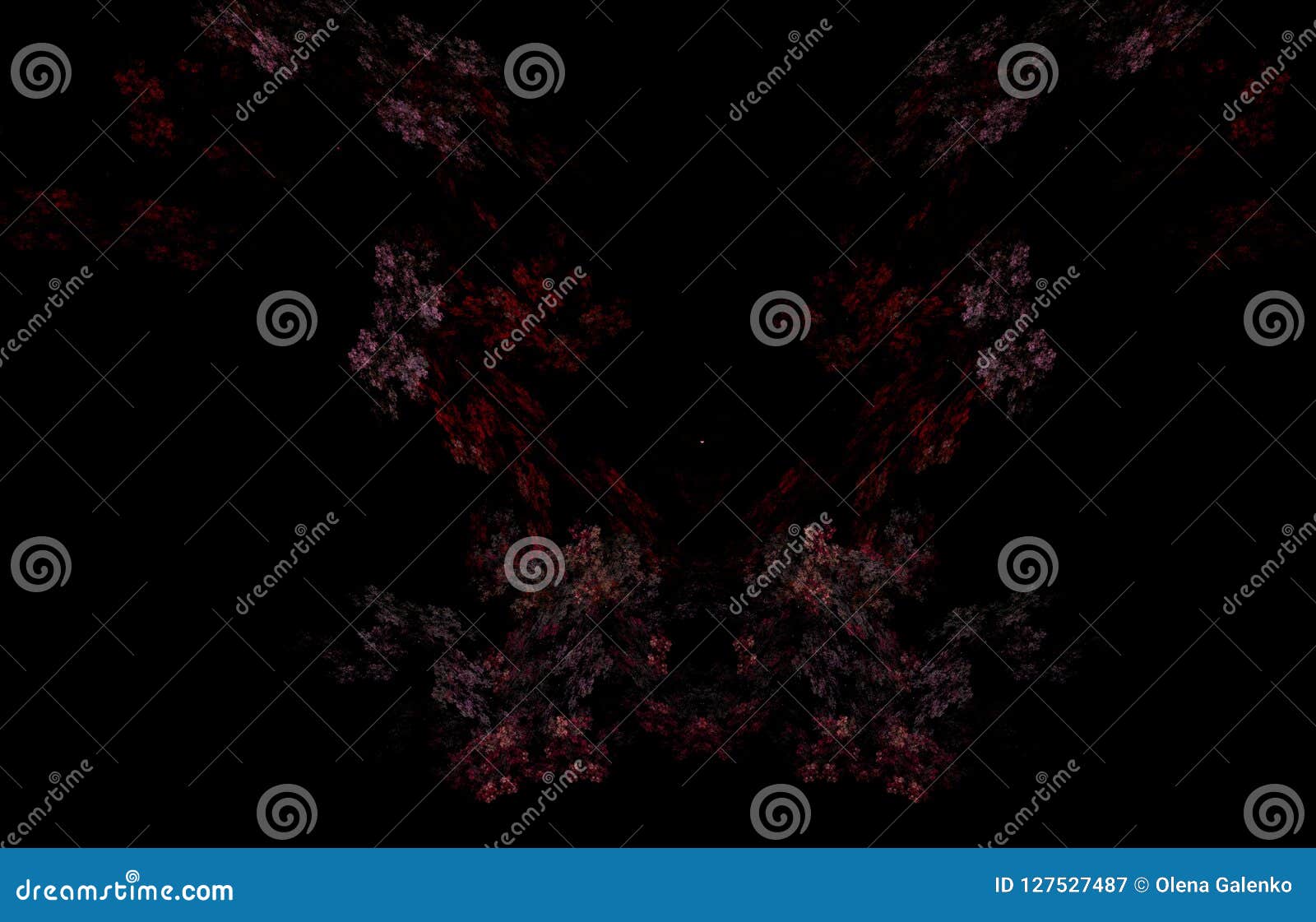Red Fractal Pattern on Balck Background. Fantasy Fractal Texture ...