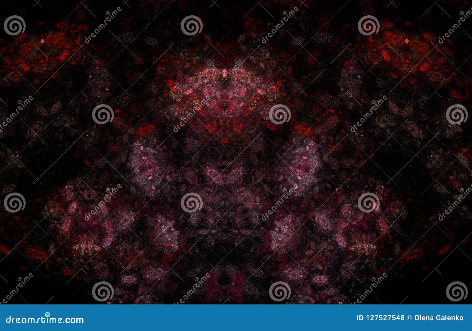 Red Fractal Pattern on Balck Background. Fantasy Fractal Texture ...