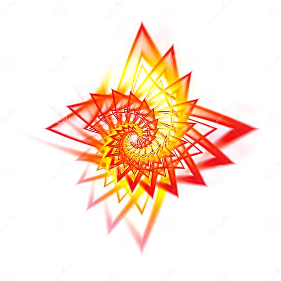 Red fractal star stock illustration. Illustration of abstract - 12506603