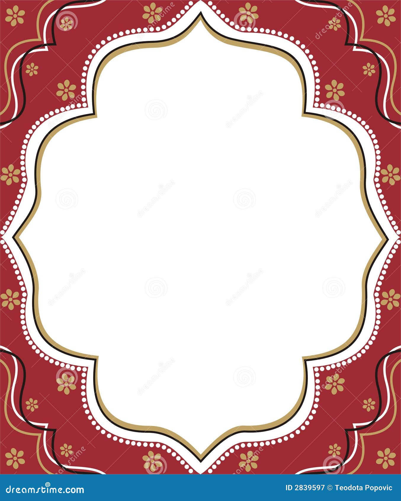 Red frame stock vector. Illustration of flowers, border - 2839597