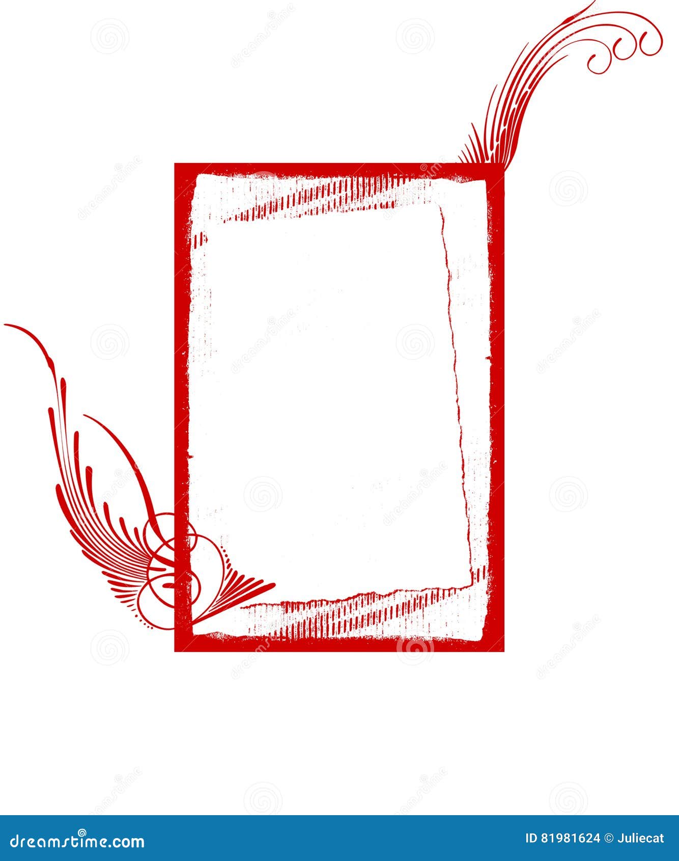 Red Frame with Art Deco Ornaments Stock Illustration - Illustration of ...