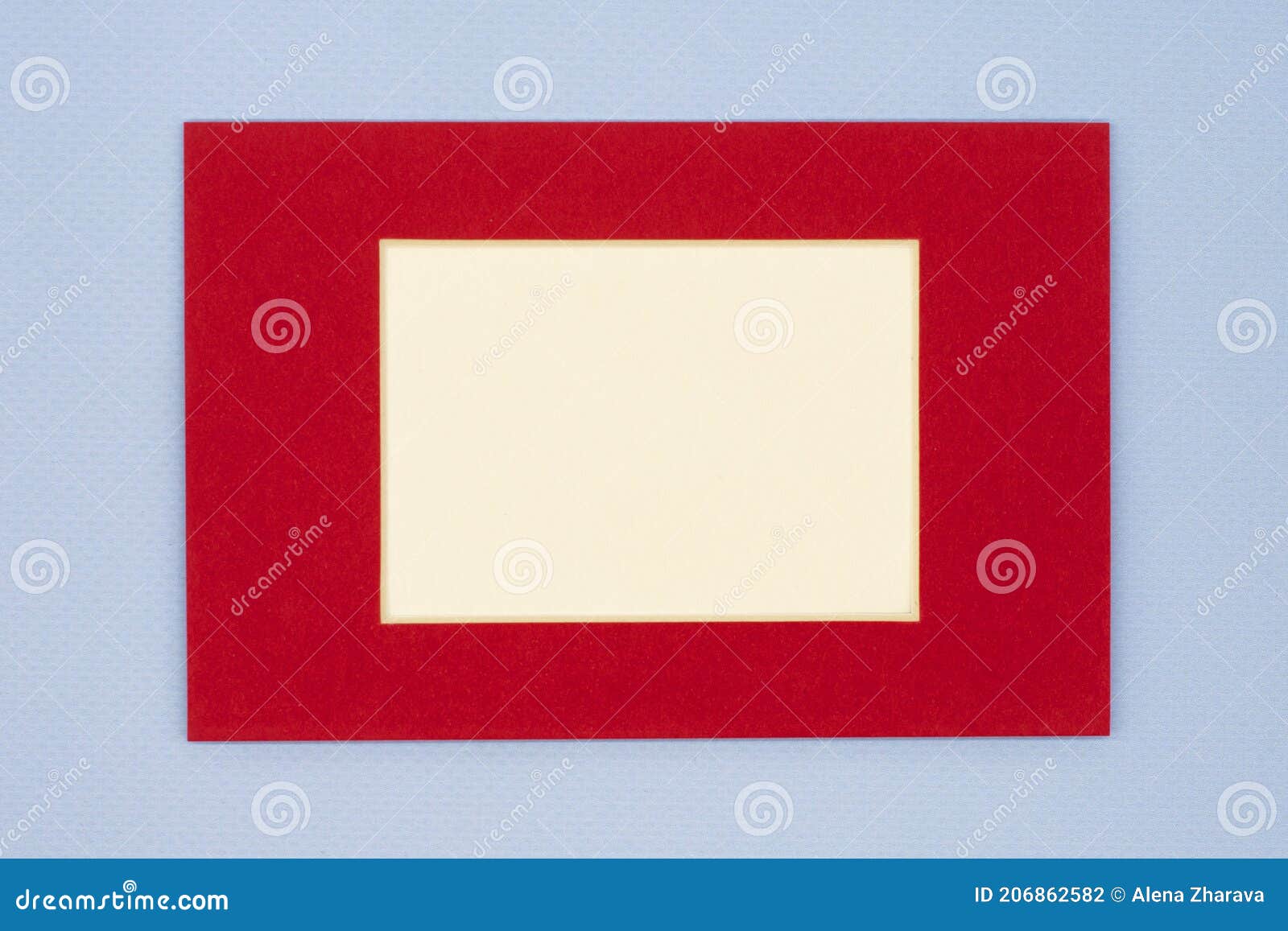 Red Frame on a Blue Background. Copy Space. Space for Your Text Stock ...