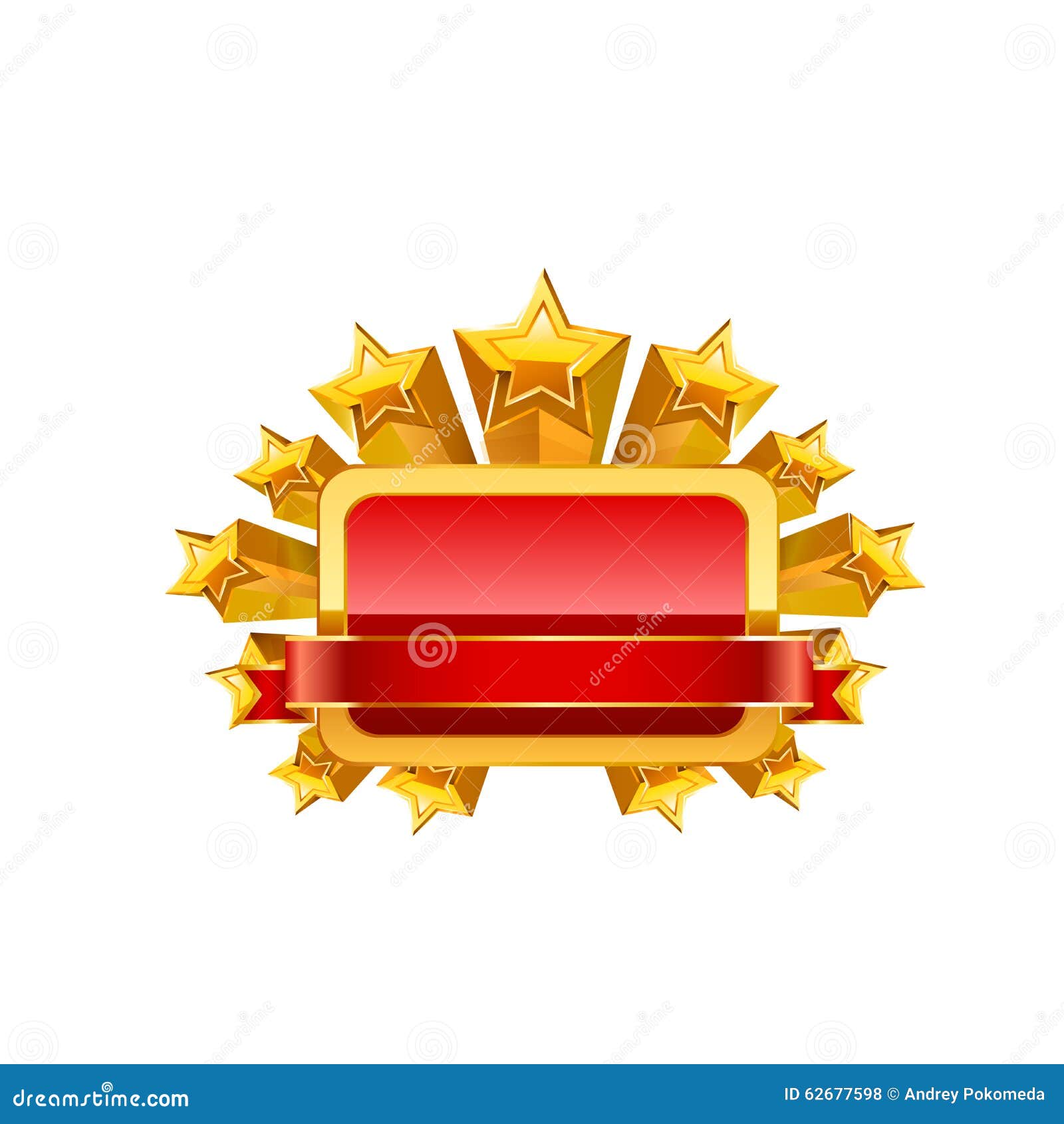 Red Frame and Gold Stars. Vector Stock Vector - Illustration of frame ...