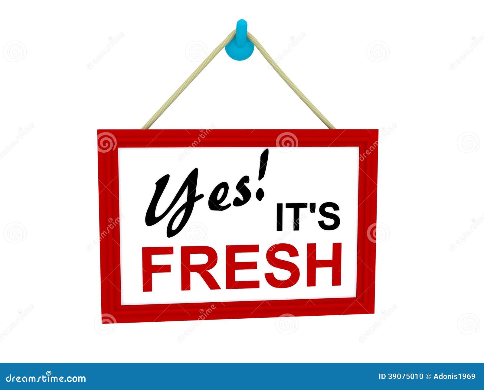 Red Frame Hanging Sign Yes is Fresh Stock Illustration - Illustration ...