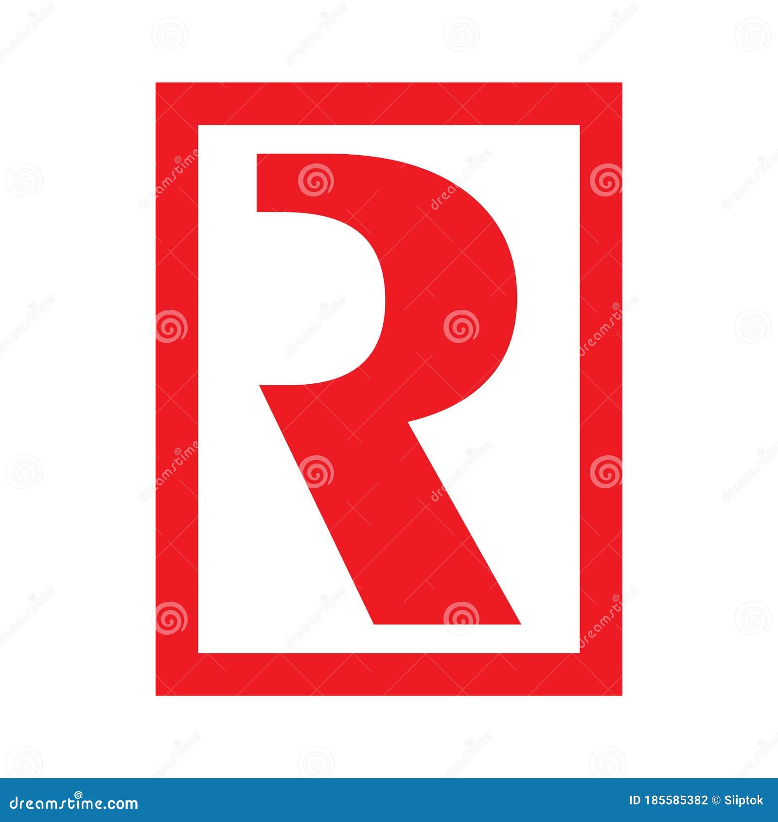 Red Frame Initial Letter R Logo Design Stock Illustration ...