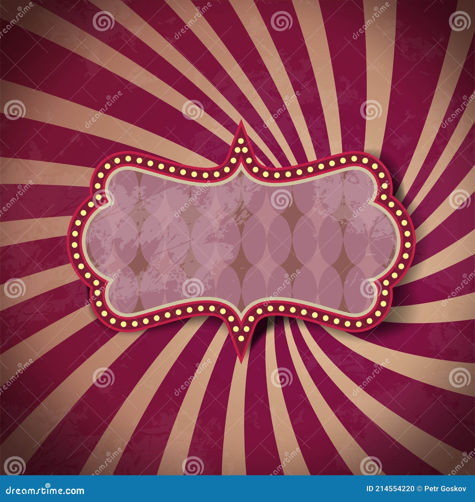 Red Frame with Light Bulbs on Back Stock Vector - Illustration of ...