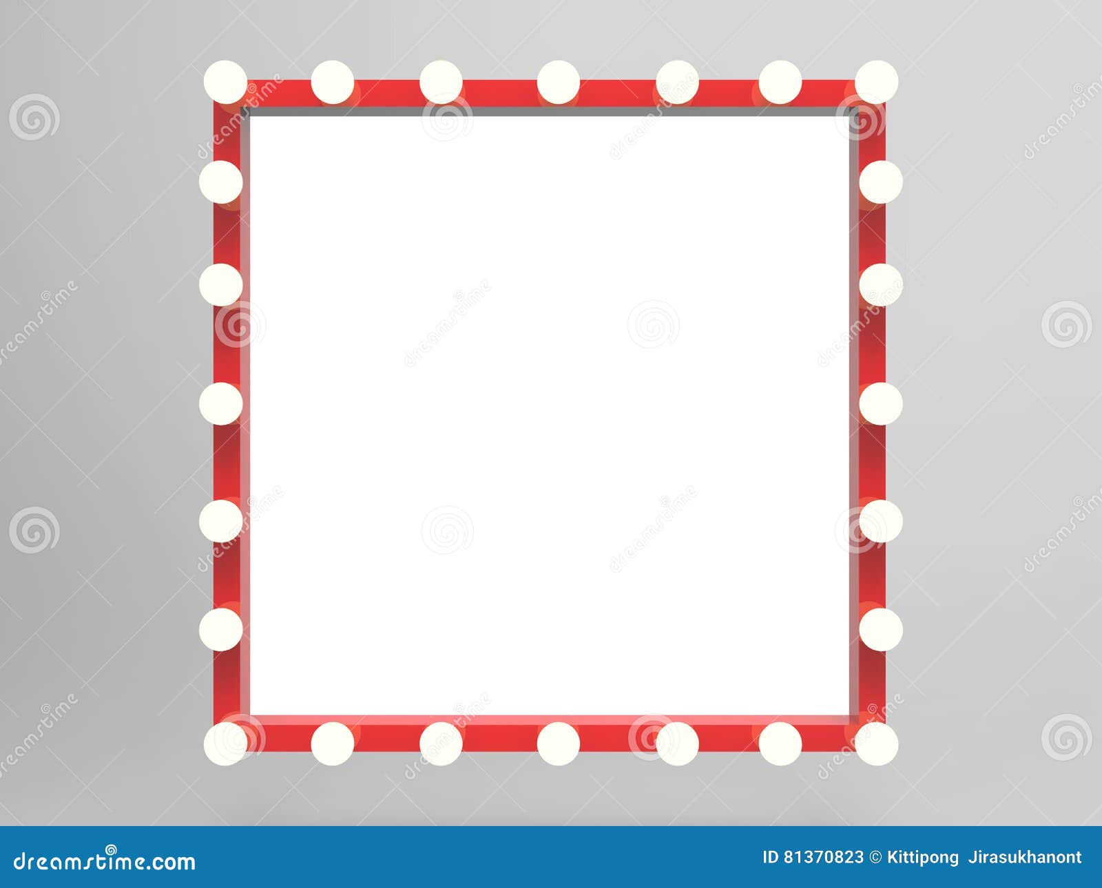 Red Frame with Light Bulbs Surround Stock Illustration - Illustration ...