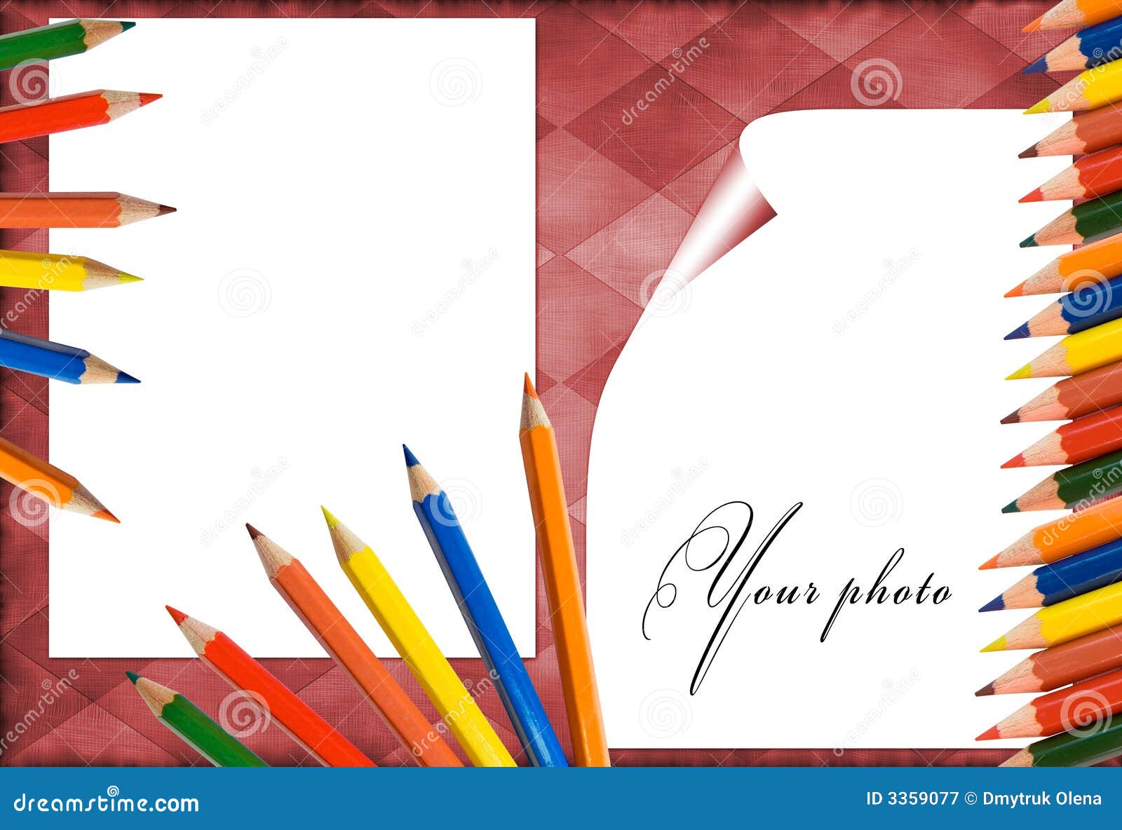 Red frame with pencils stock illustration. Illustration of abstract ...
