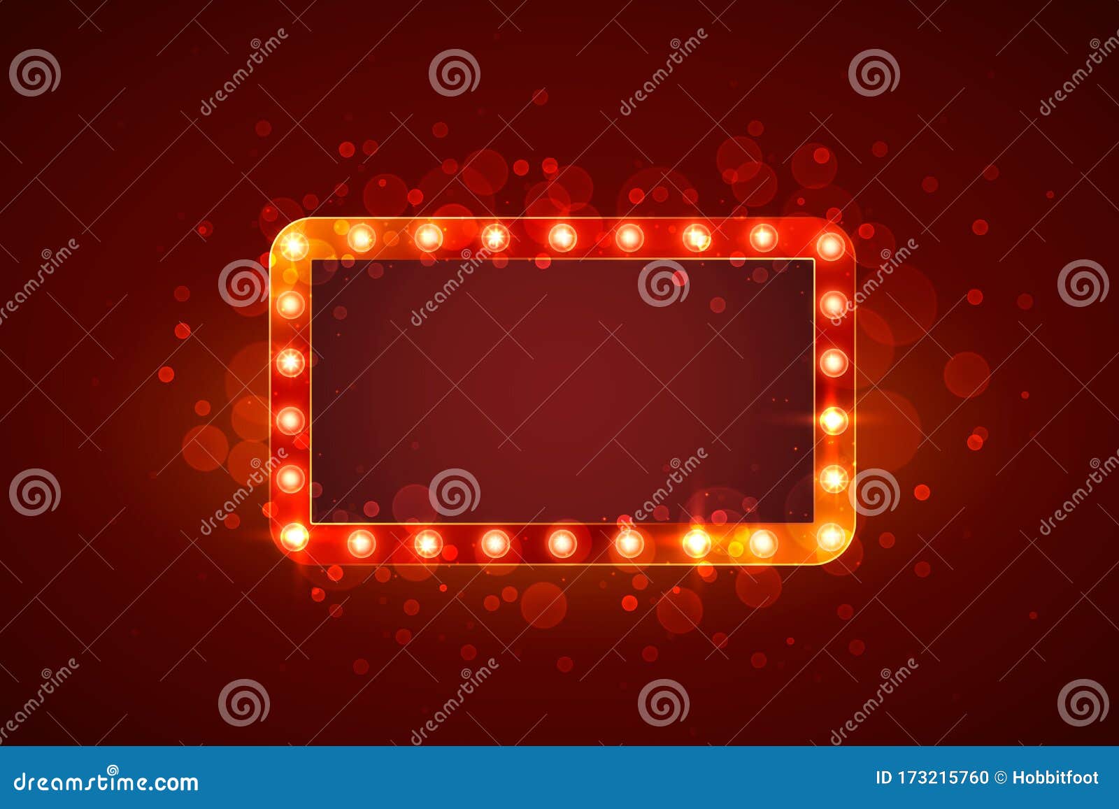 Red Frame Retro Billboard, Blank Showtime Text. Stock Vector ...