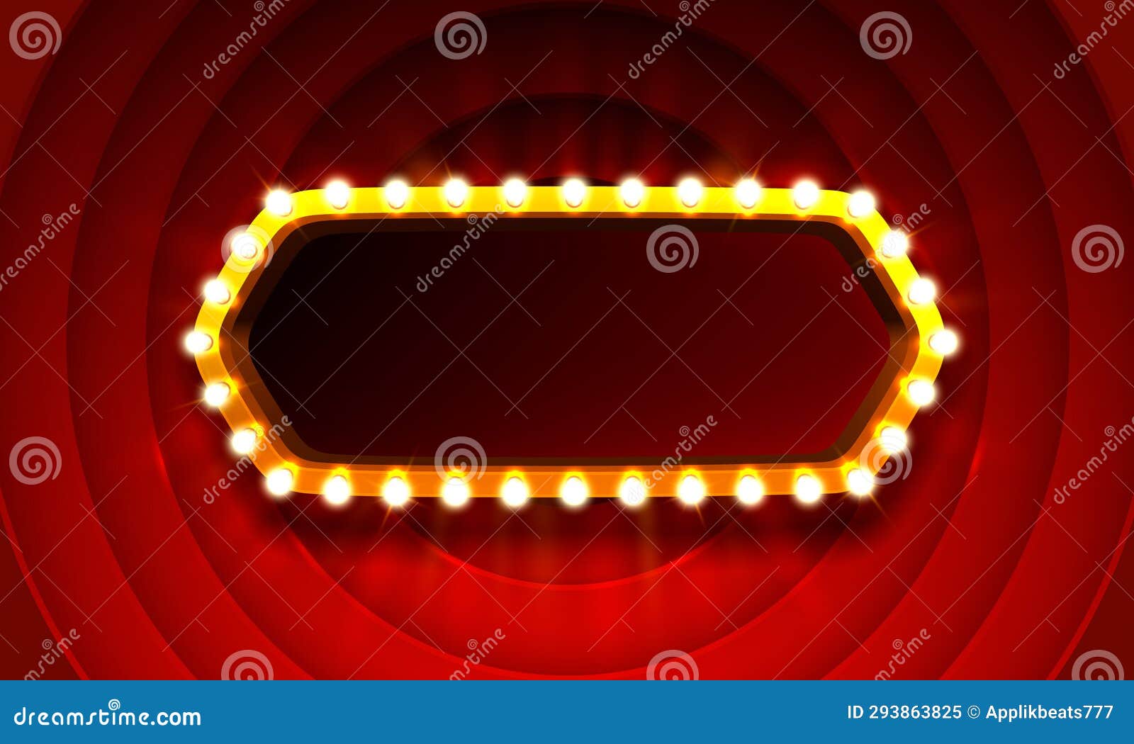 Red Frame Retro Billboard, Blank Showtime Text. Vector Stock Vector ...