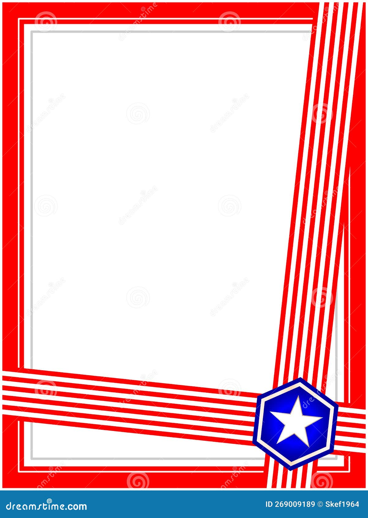 USA Flag Symbols Border with Ribbon Stock Vector - Illustration of font ...