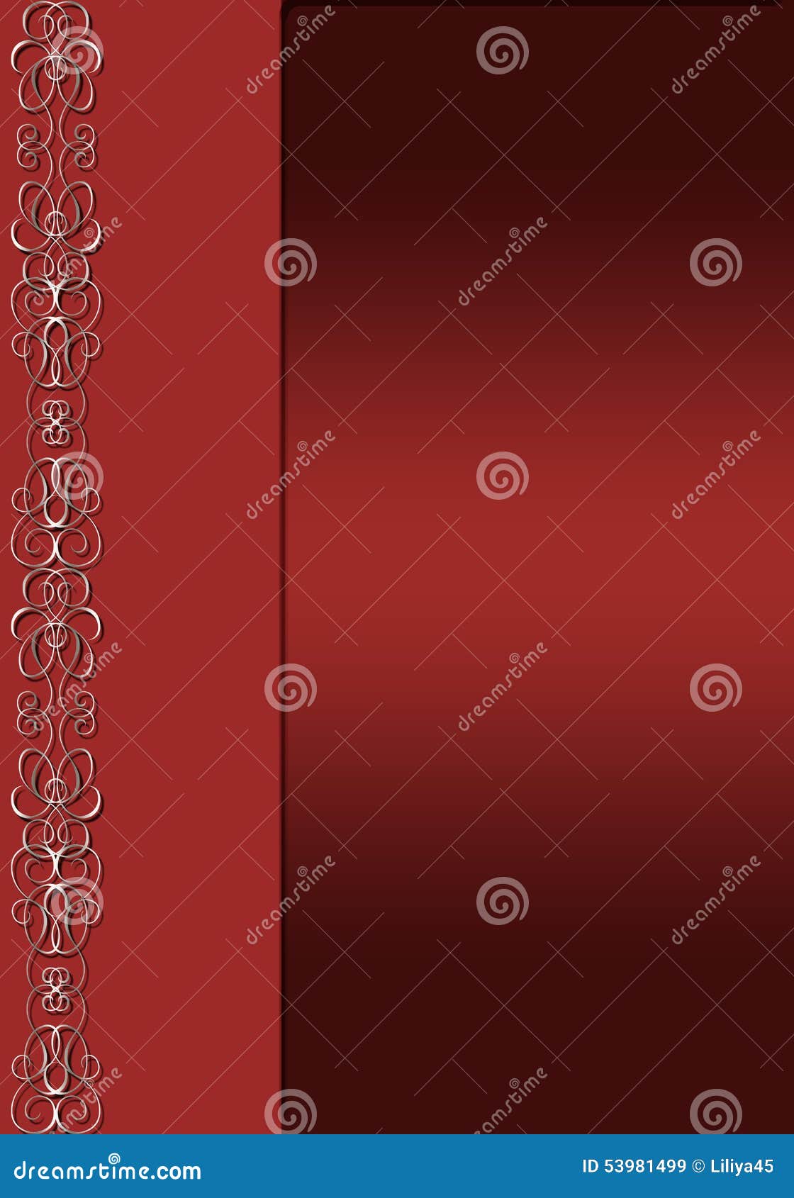 Red Frame with Silver Decoration . Stock Illustration - Illustration of ...
