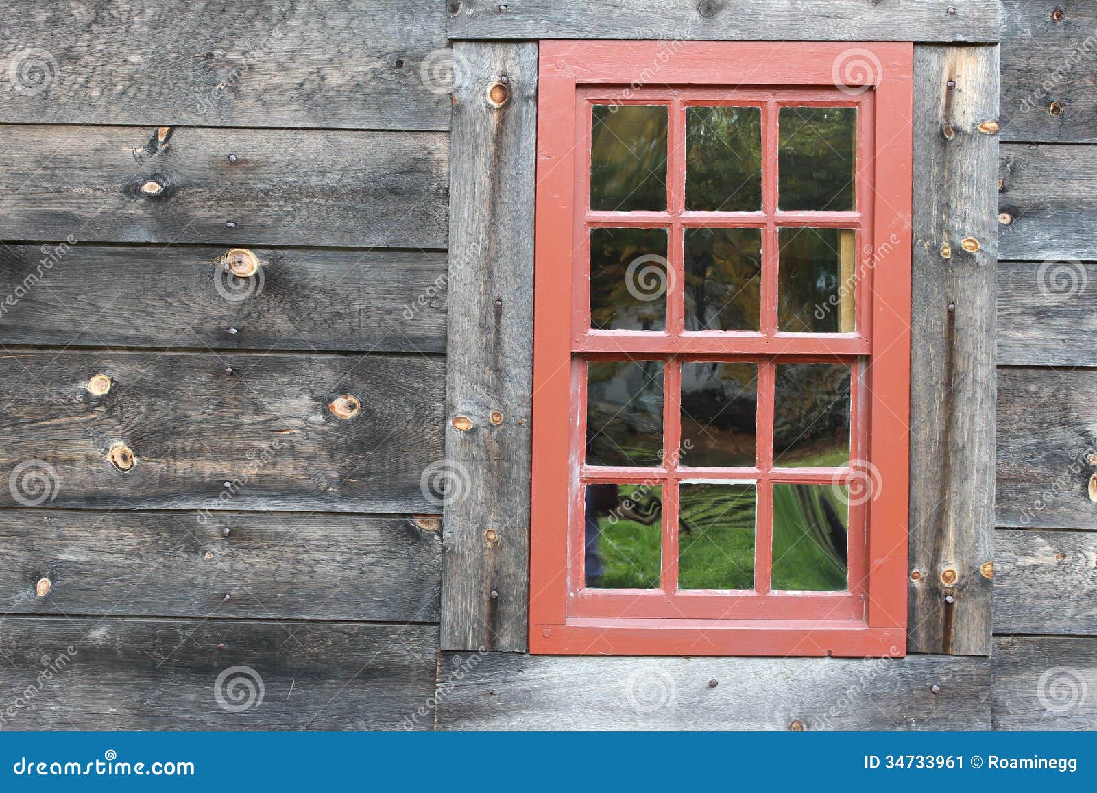 Red framed window stock image. Image of rustic, paint - 34733961