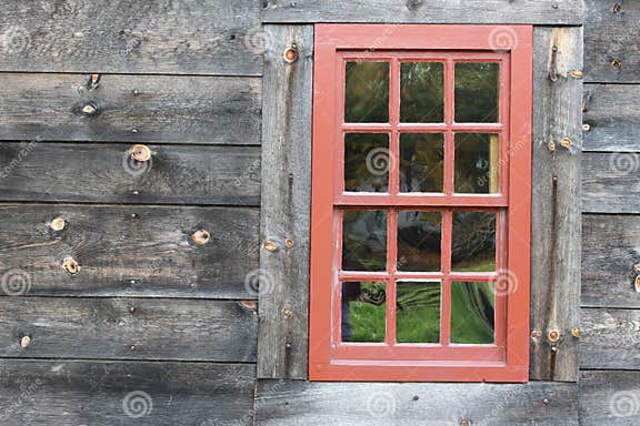 Red framed window stock image. Image of rustic, paint - 34733961