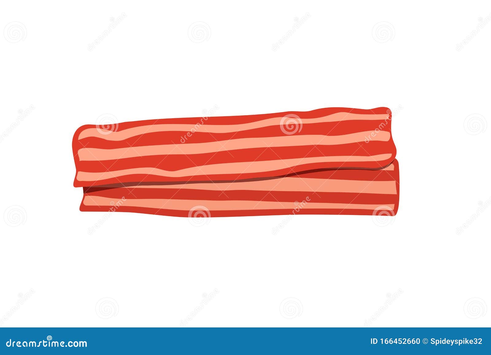 Red Fresh Bacon. Isolated Vector Illustration Stock Vector ...