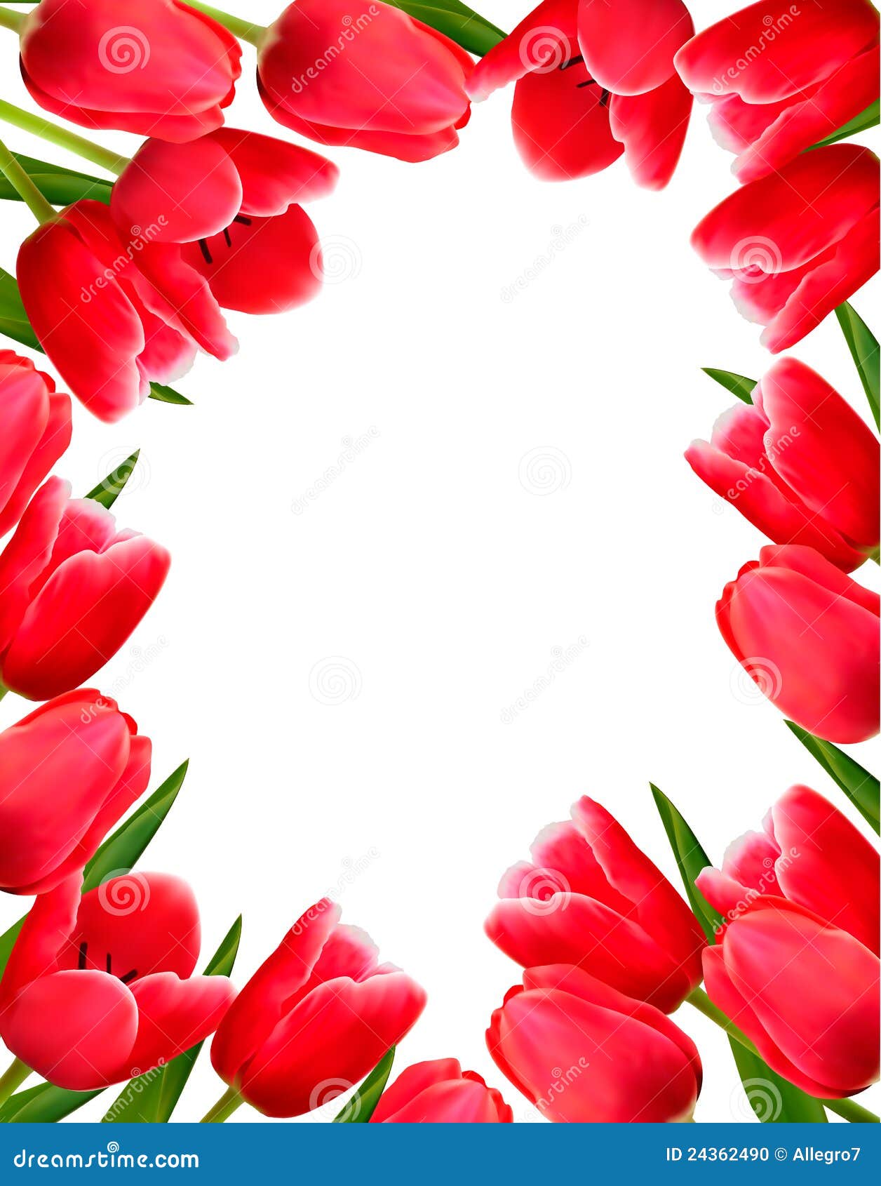 Red Fresh Spring Flowers Background Stock Vector - Illustration of ...