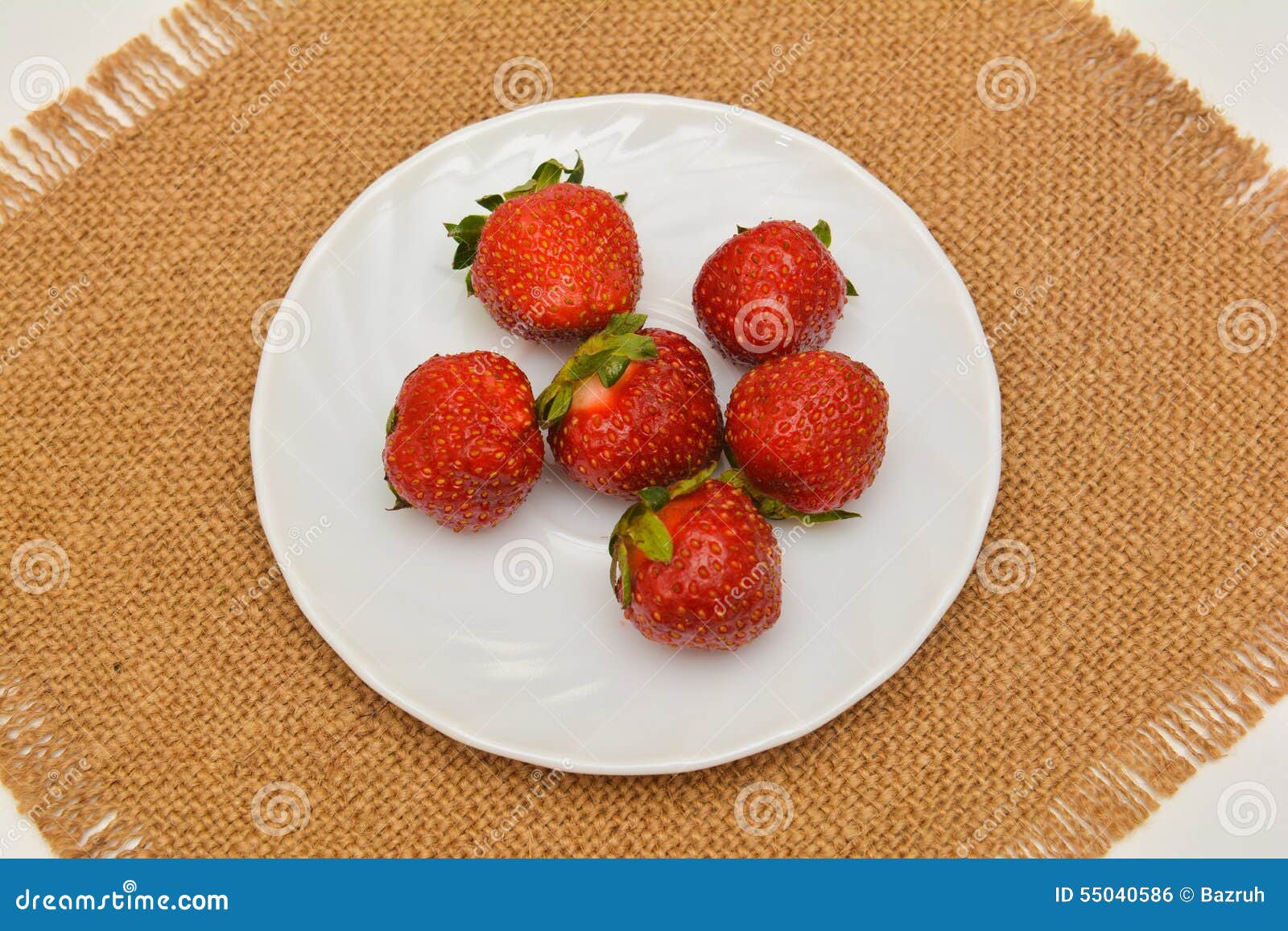 Strawberry on plate stock photo. Image of seeds, fruit - 55040586