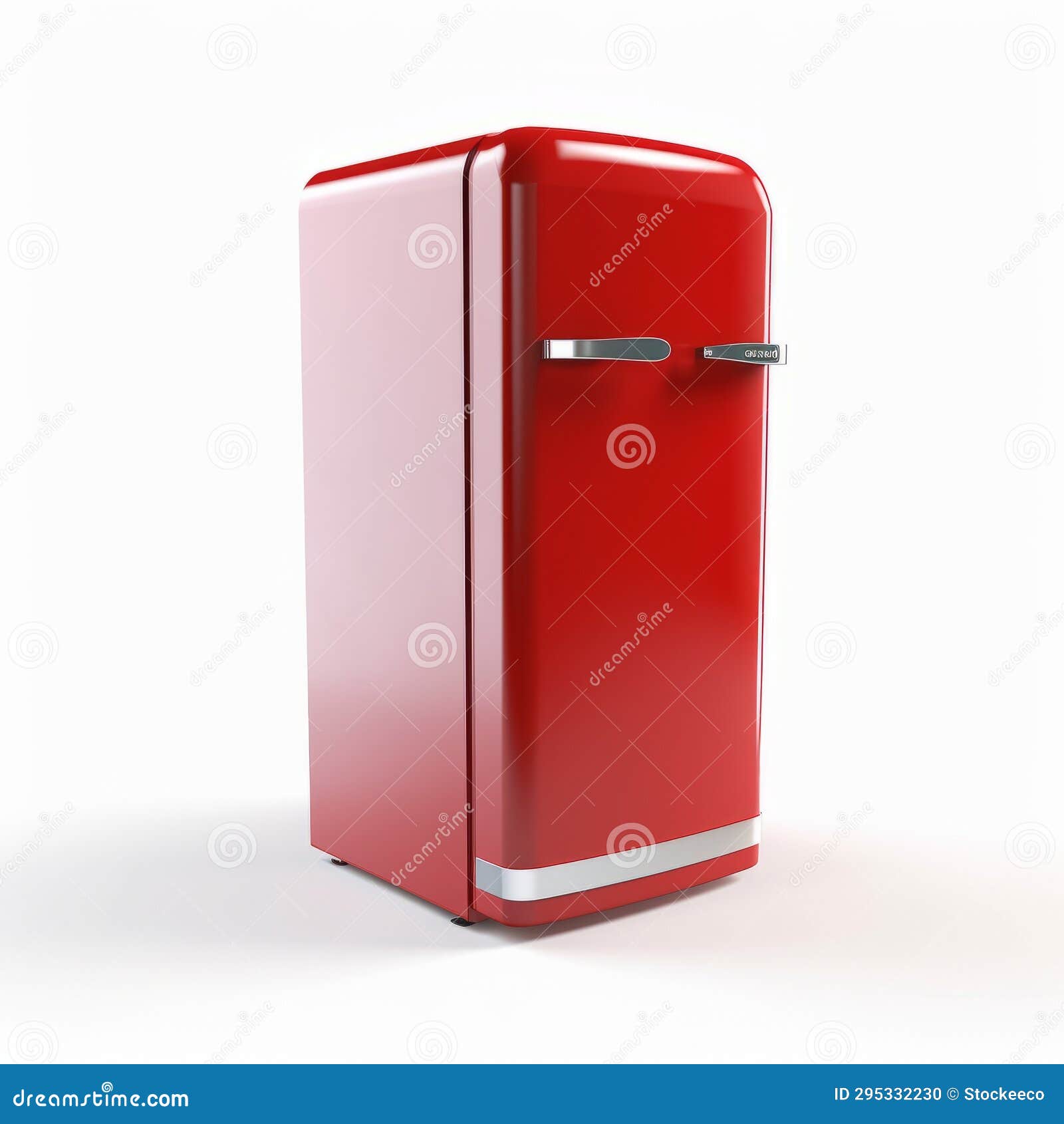 Red Fridge 3d Model For Design Flat Project Stock Photography ...