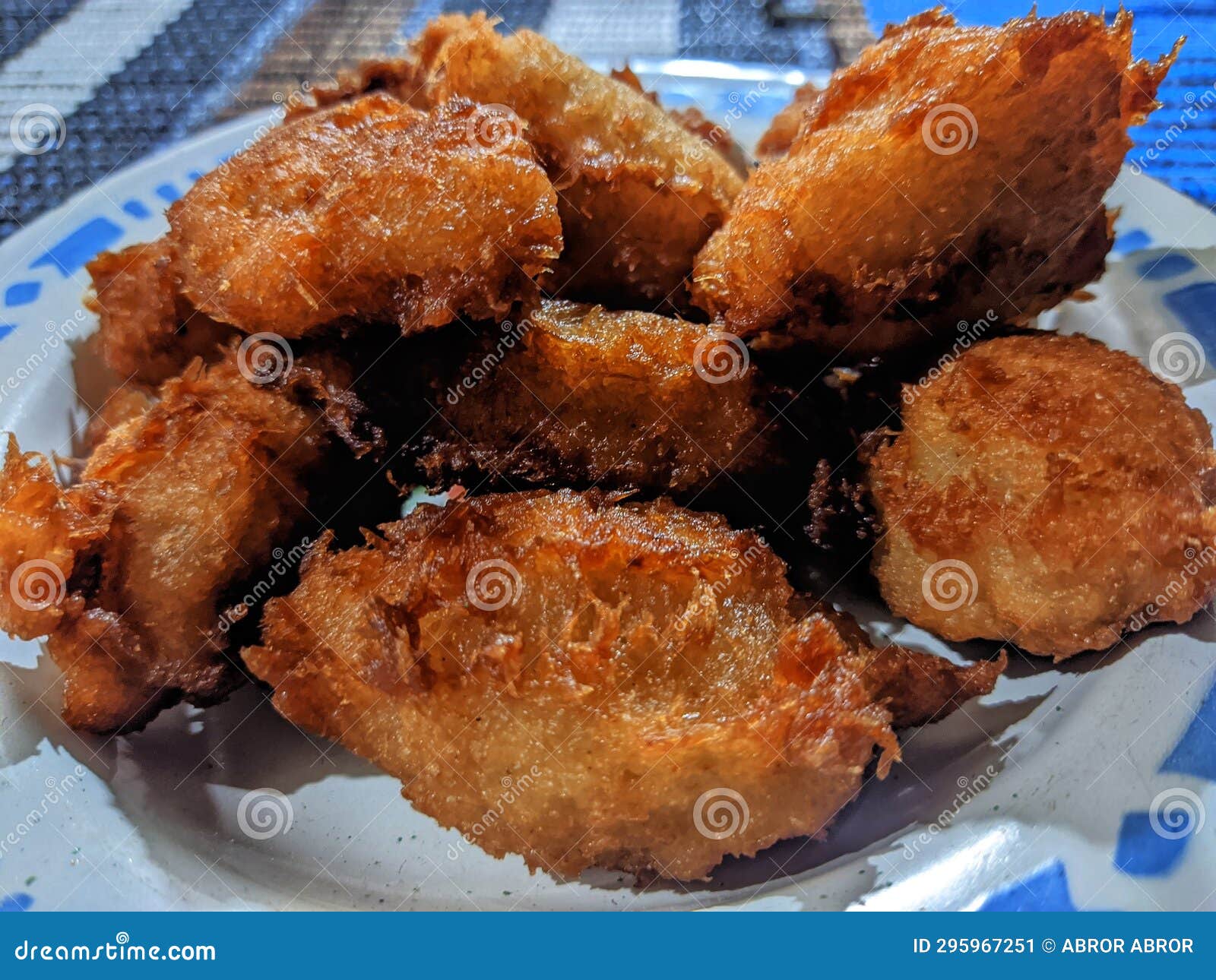 Red Fried Food with a Colored Plate Stock Image - Image of cuisine ...