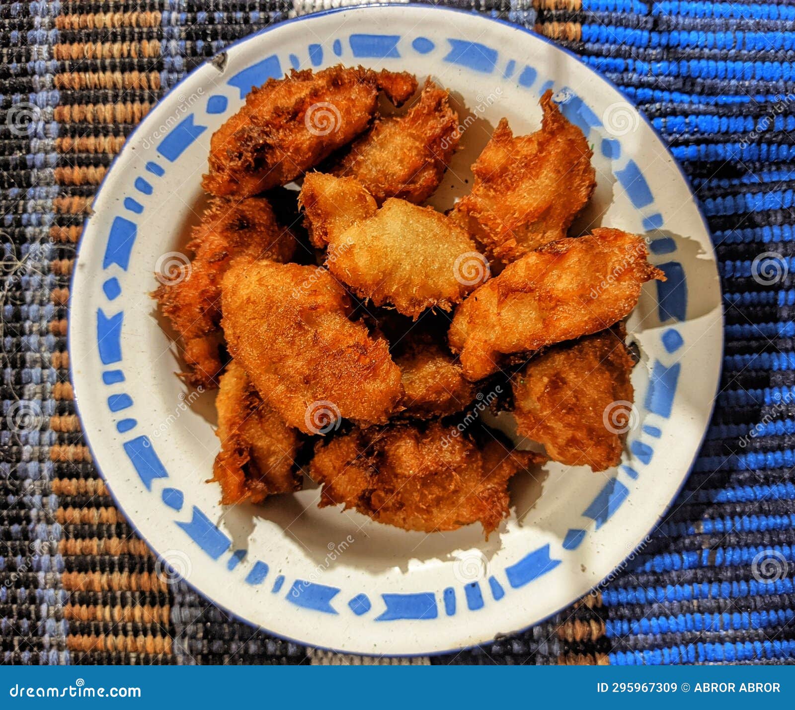 Red Fried Food with a Colored Plate Stock Image - Image of colored ...