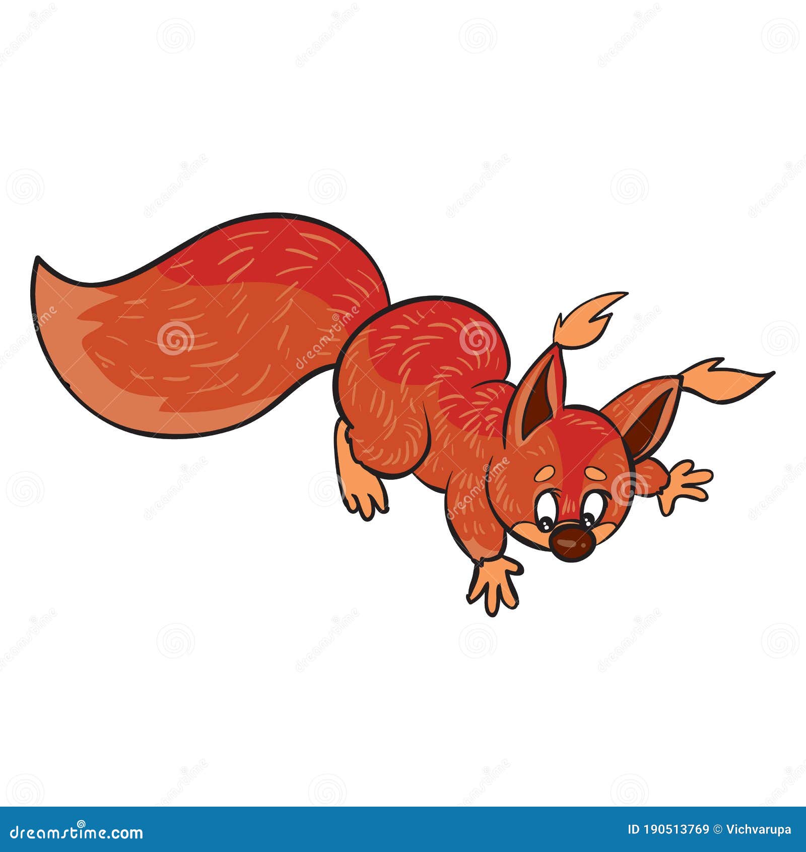 Frightened Squirrel Runs Away From Fire, A Fire In The Forest, A ...