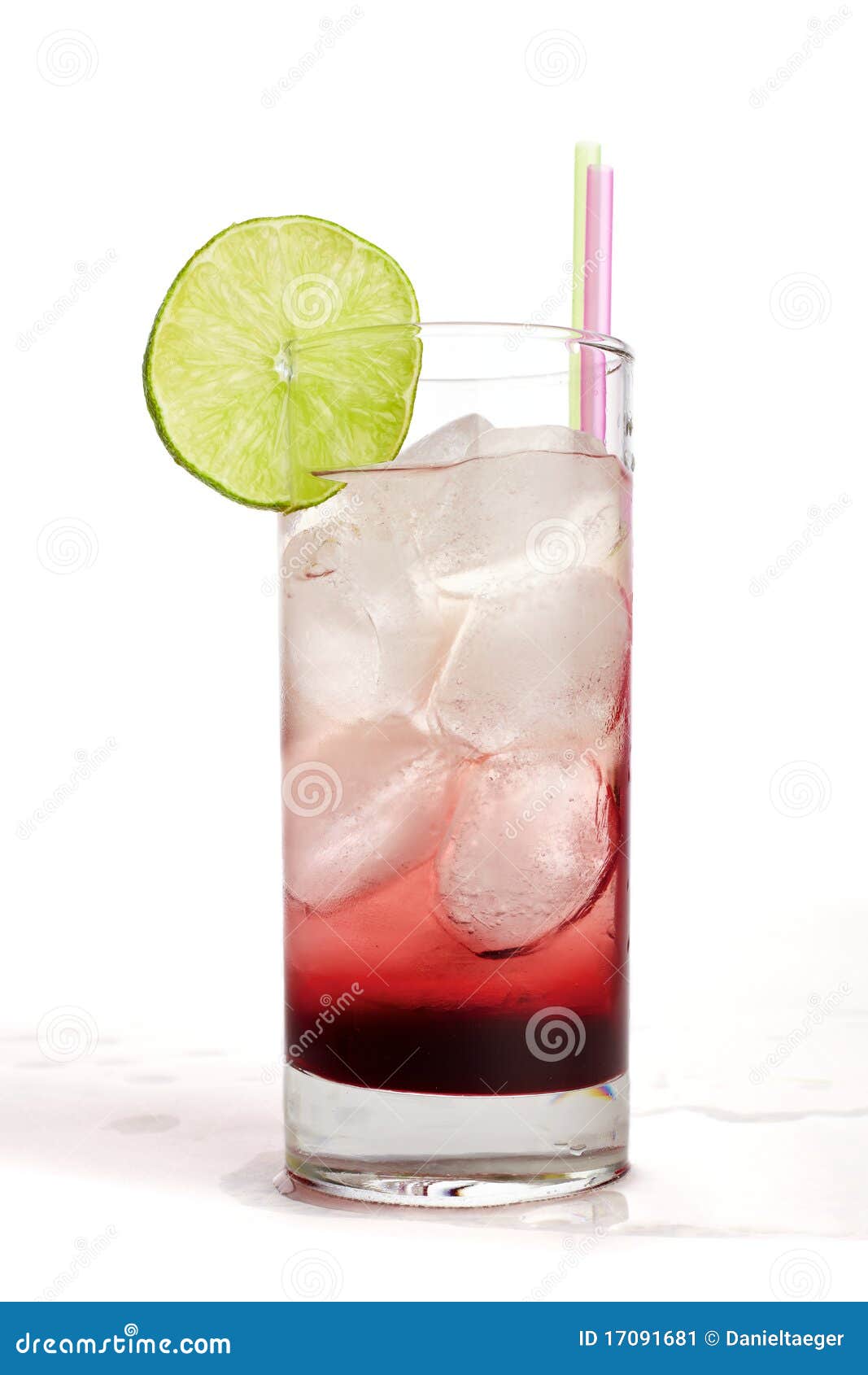 Red fruit juice with lemon stock image. Image of cube - 17091681