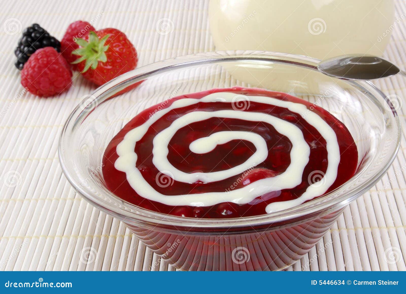 Red fruit pudding stock photo. Image of eating, dessert - 5446634