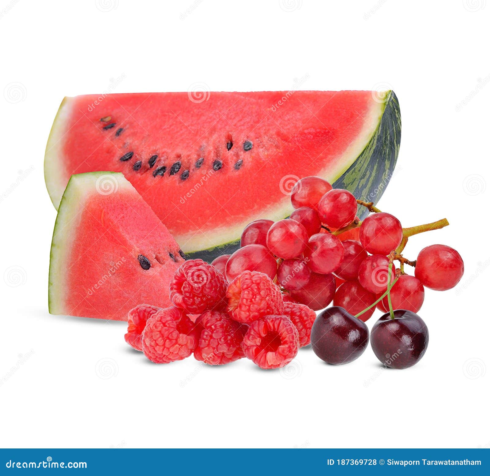 Red Fruit Set on White Background Stock Photo - Image of food, juicy ...