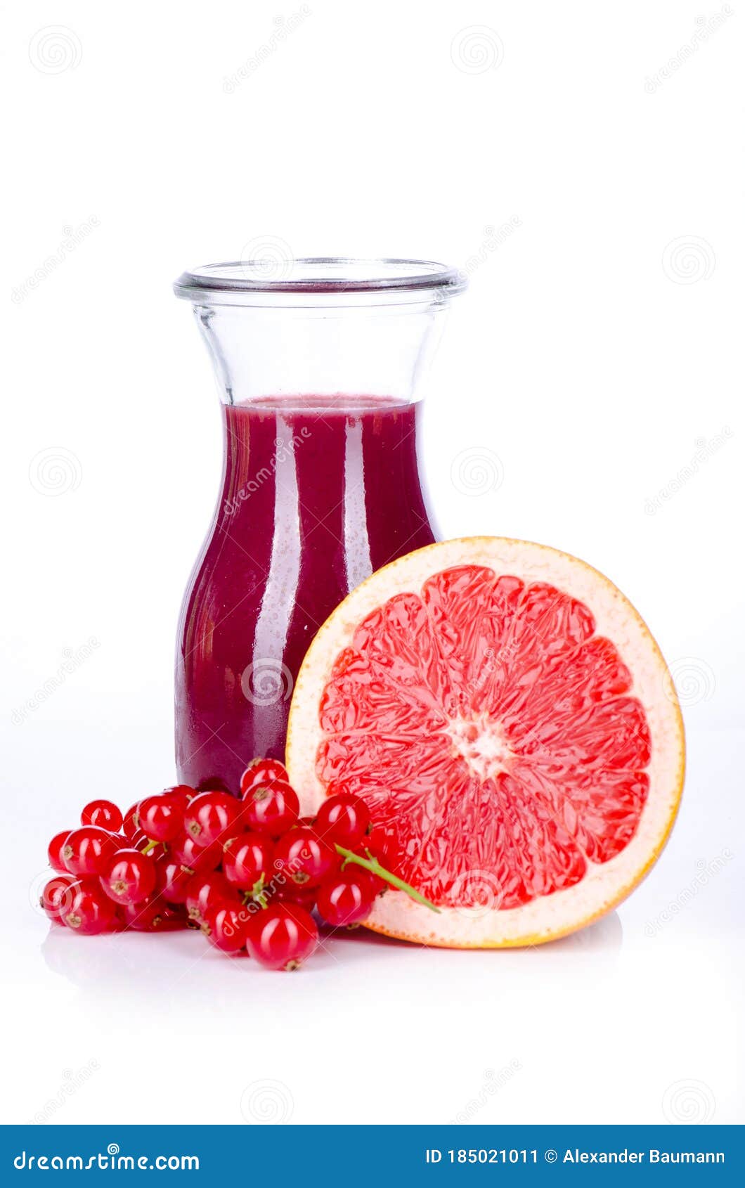 Red Fruit Smoothie on White Background Stock Image - Image of juicy ...