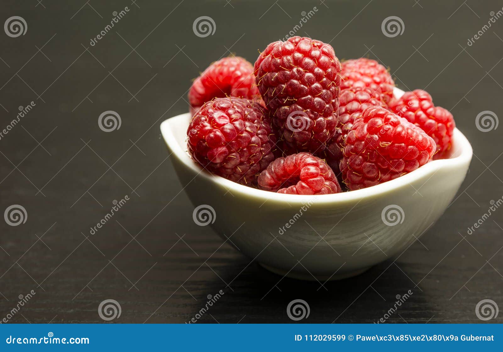 Red-fruited Raspberries in Bowl. Stock Image - Image of nutrition ...