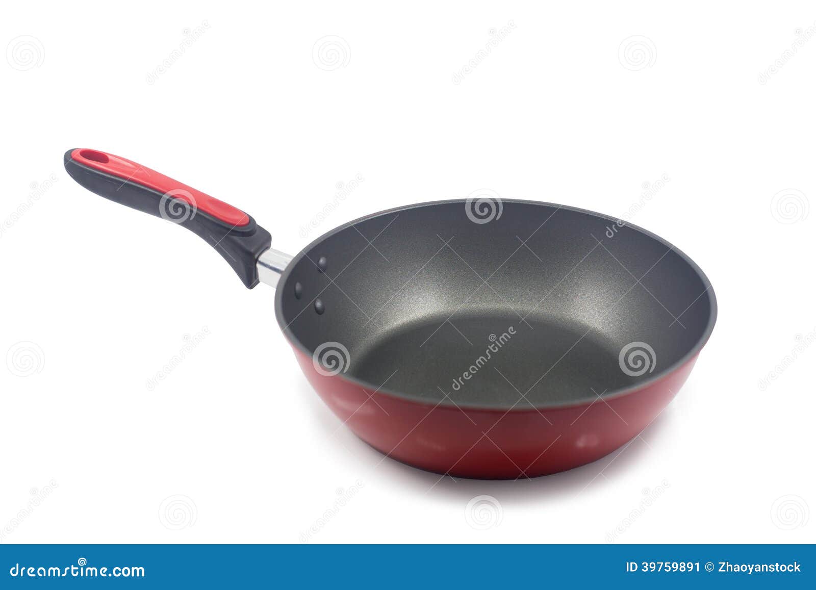 Red Frying Pan with a Nonstick Coating Stock Image - Image of saute ...