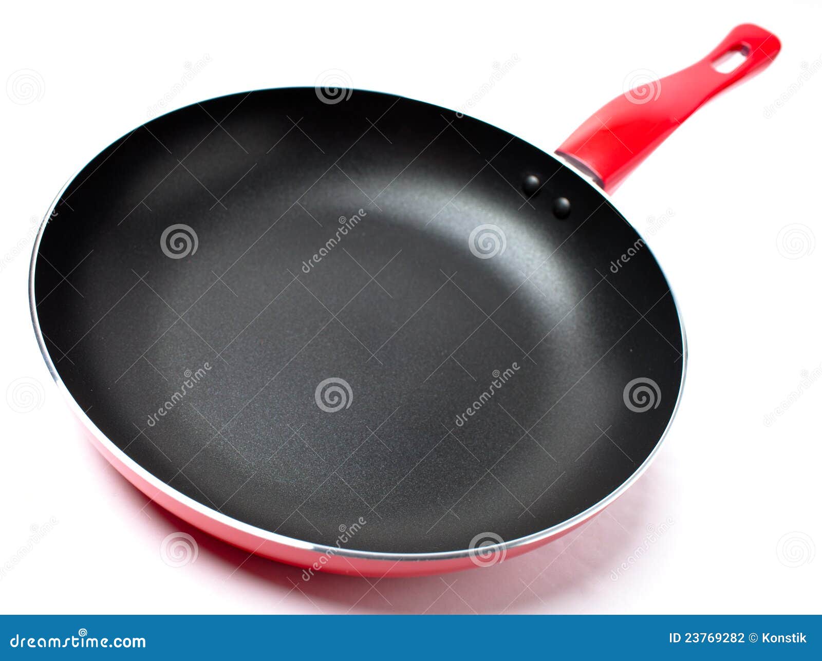 Red Frying Pan with Teflon Covering Stock Photo - Image of saute ...