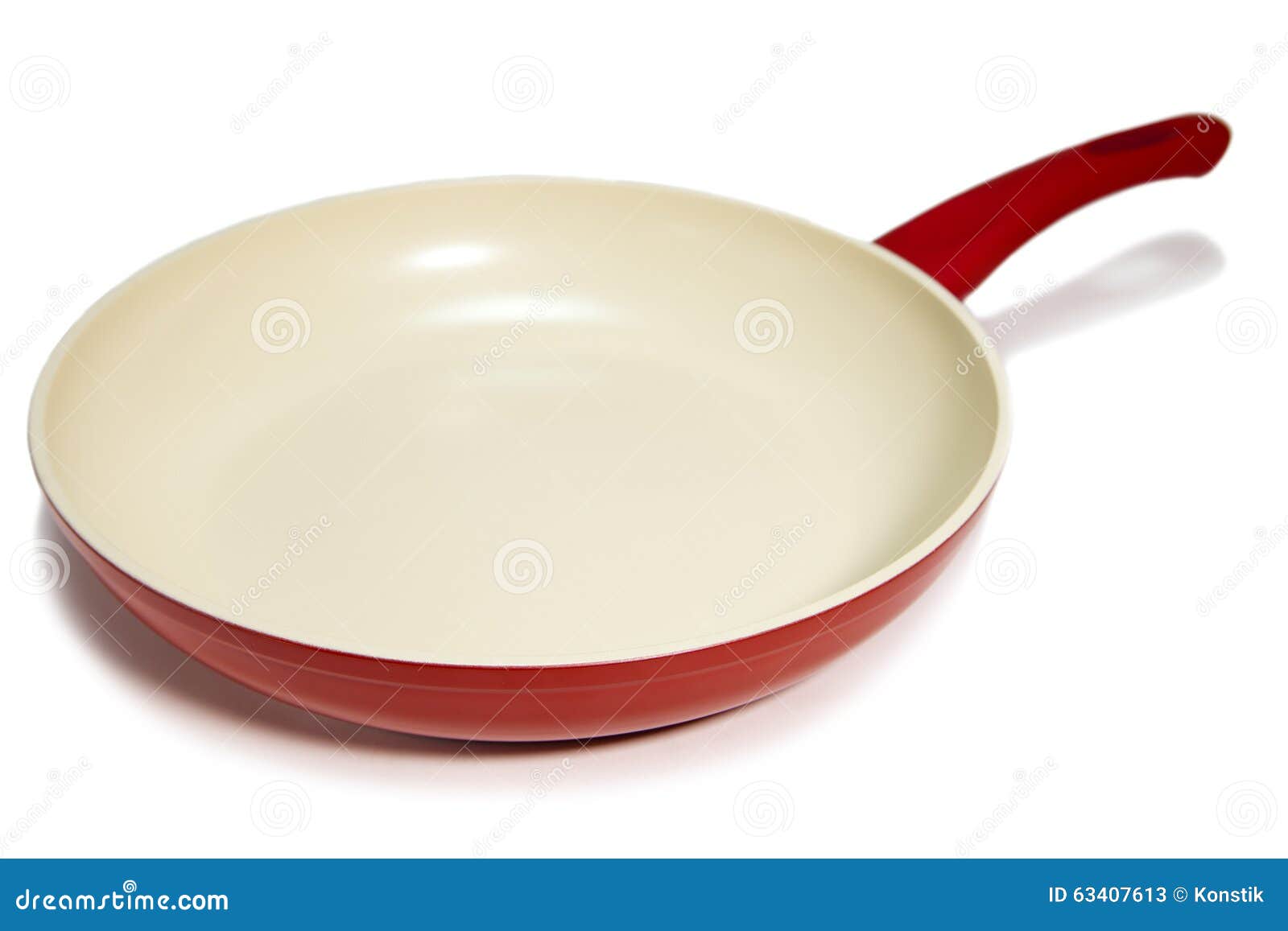 Red frying pan stock image. Image of clean, domestic - 63407613