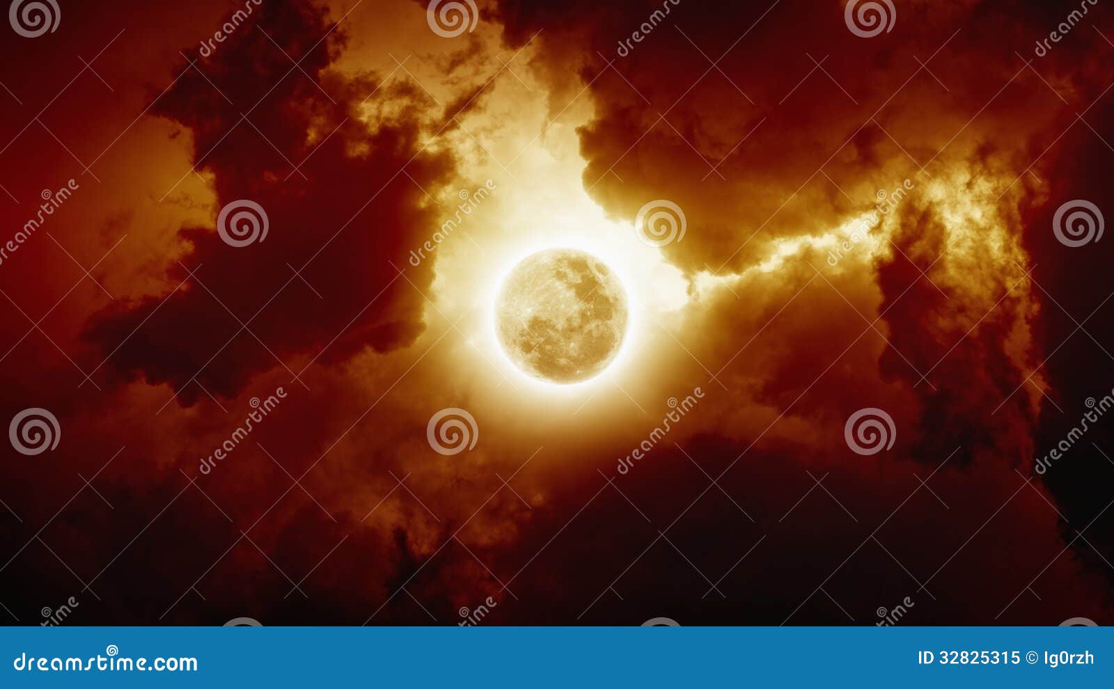 Apocalyptic Red Moon Eclipse Over The Church Of Trezzo Sull`Adda ...