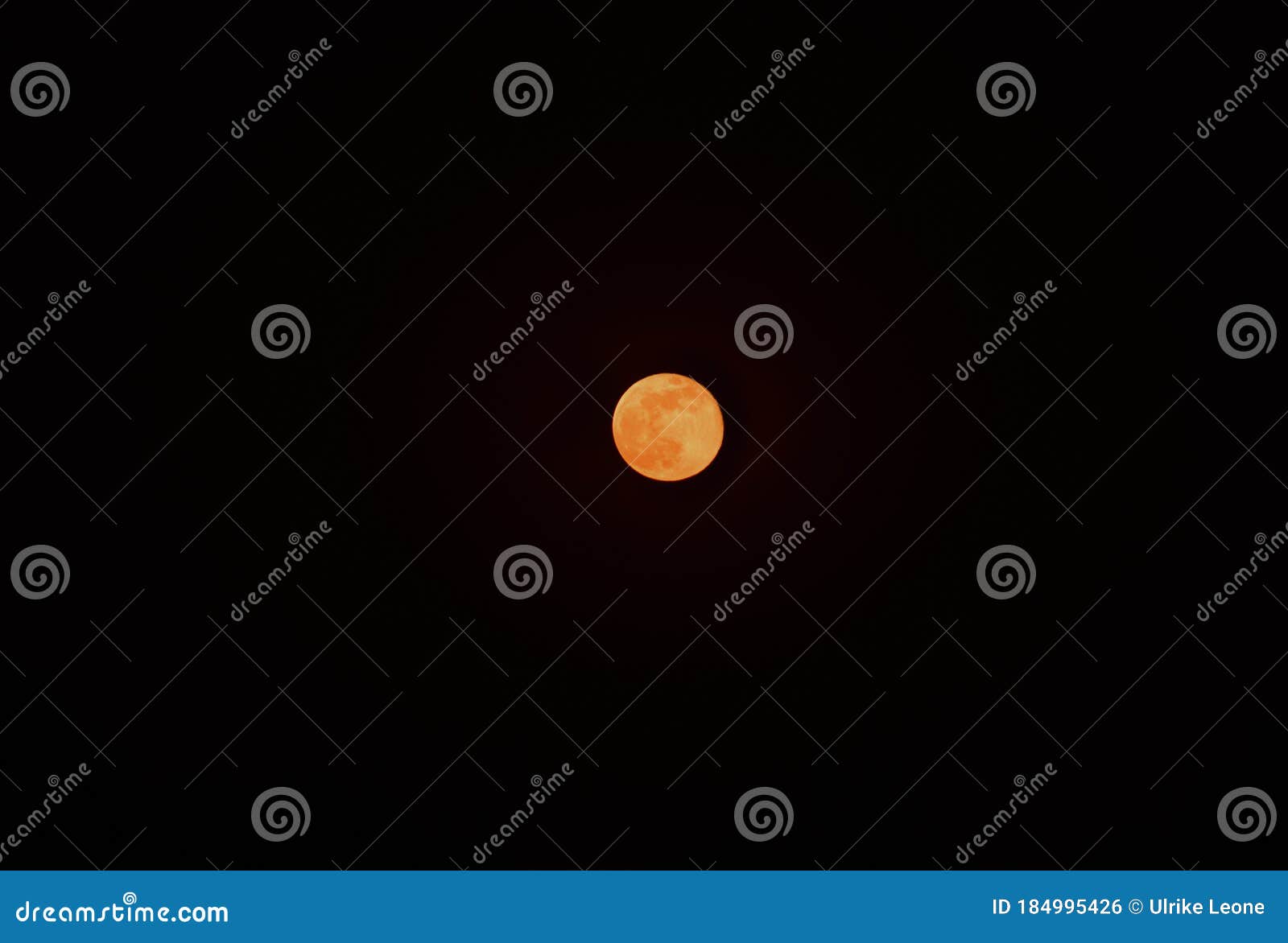 A Red Full Moon in the Dark Sky at Night Stock Photo - Image of ...