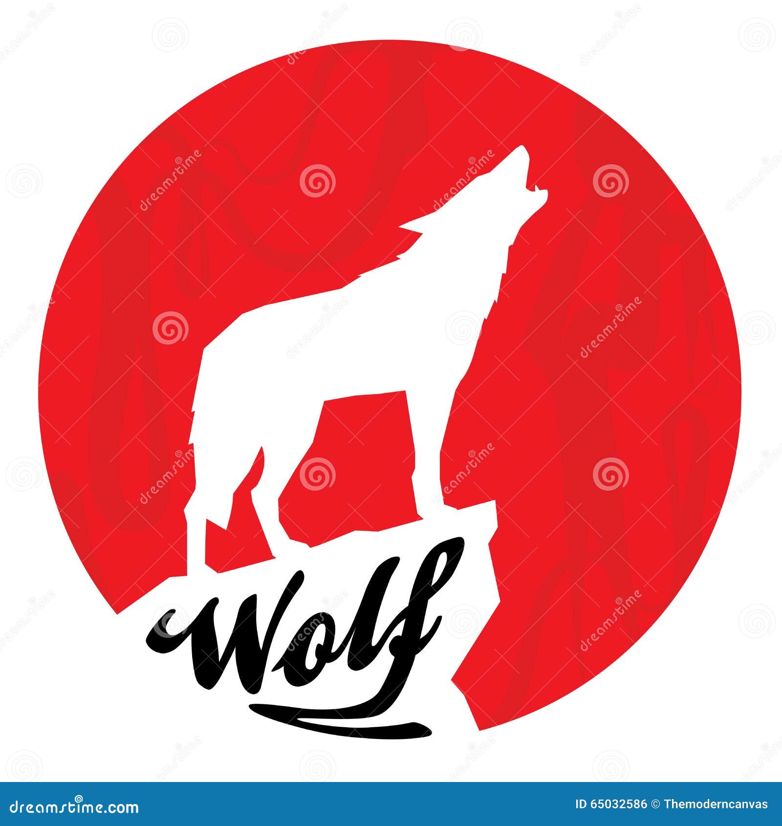 Red Wolf Howling At Moon