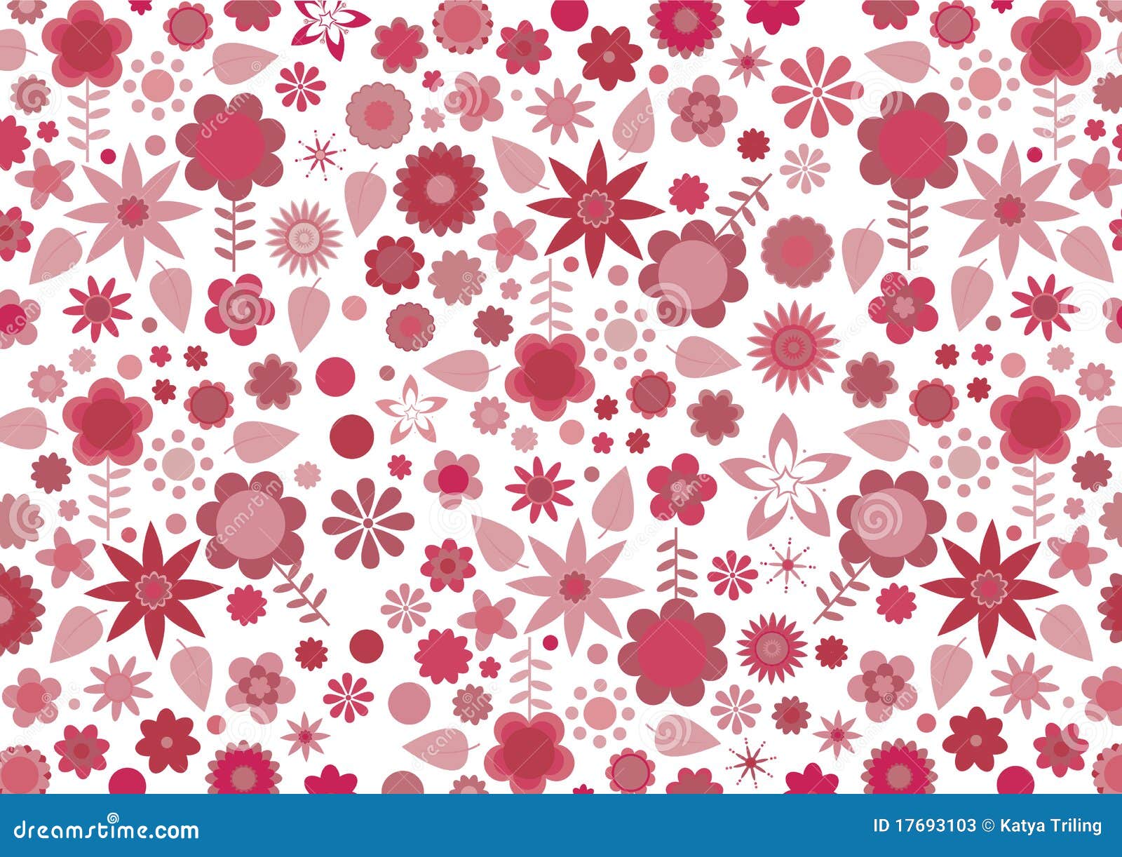 Red Funky Flowers and Leaves Stock Vector - Illustration of backgrounds ...