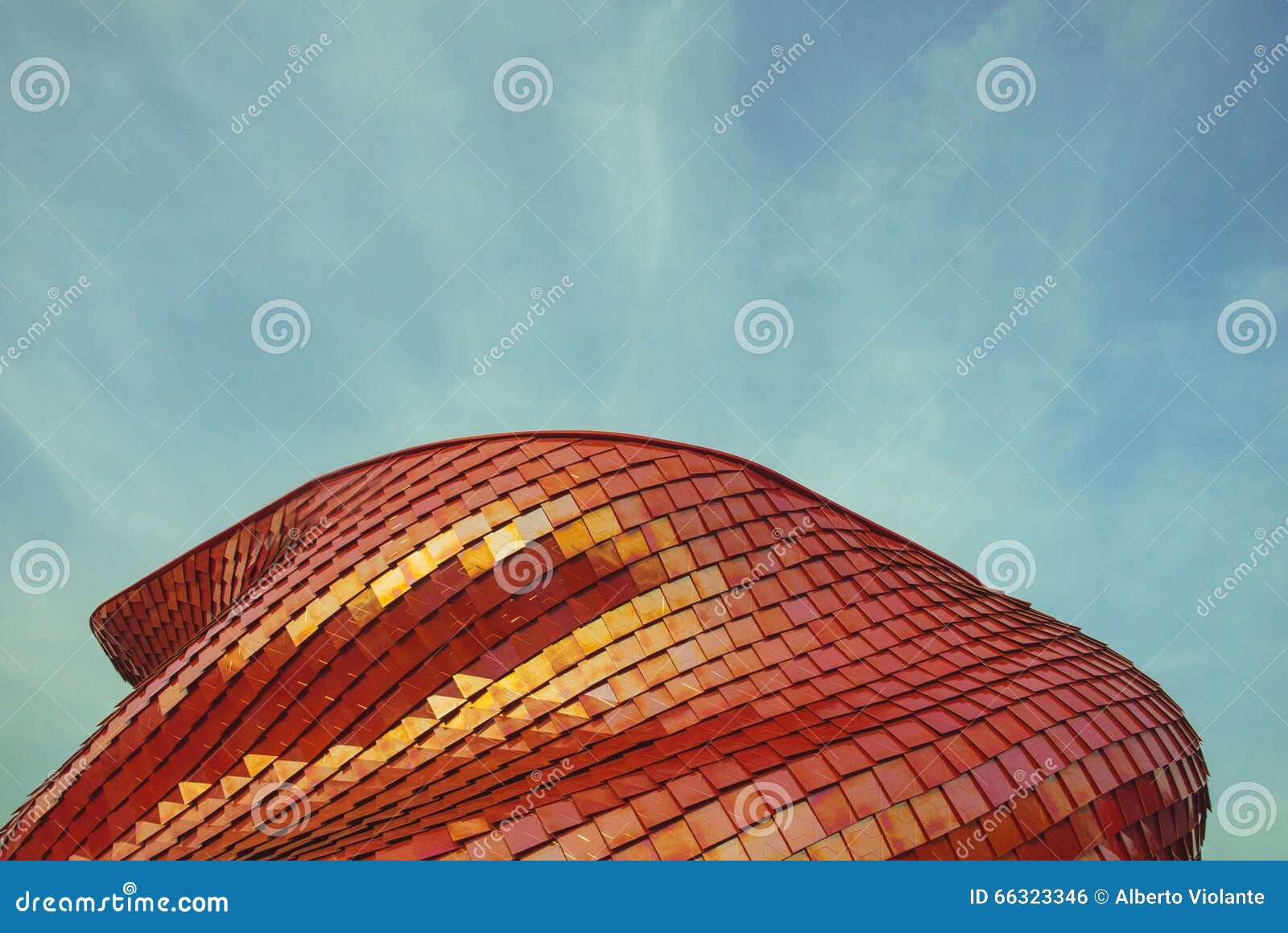 Red futuristic building stock photo. Image of future - 66323346