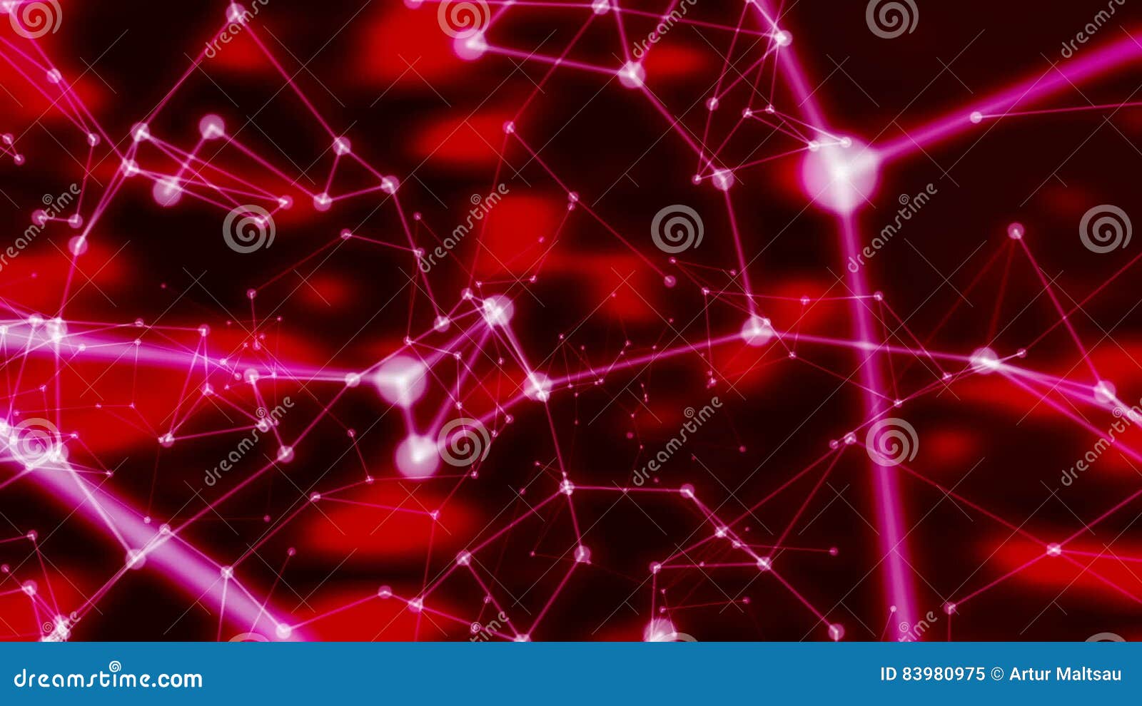 Red Futuristic Technology Molecular Abstract Plexus Background Stock