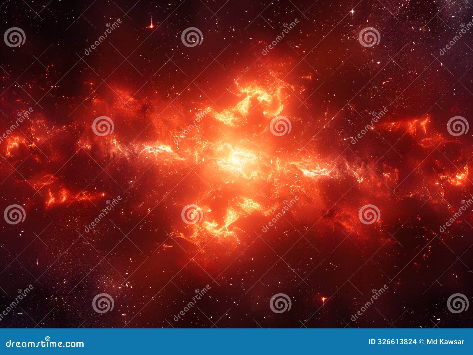 Red Galaxy Nebula with Star Dust Stock Illustration - Illustration of ...