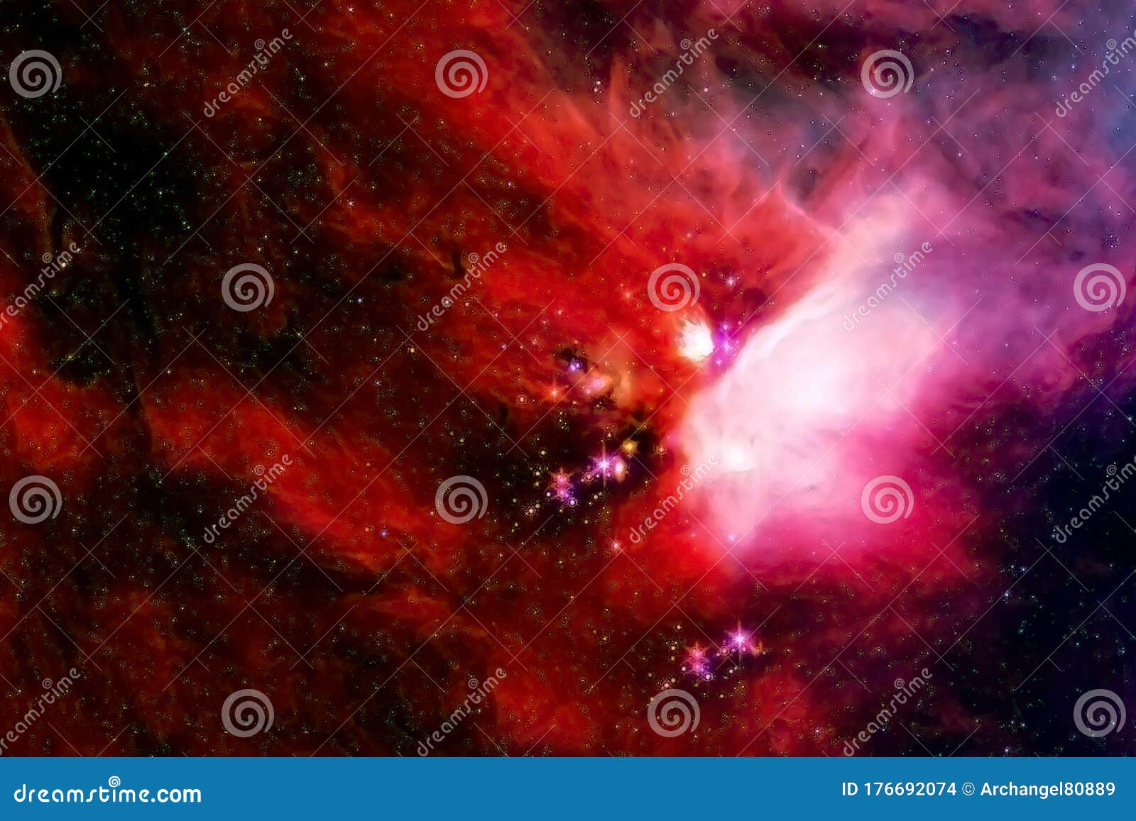 Red Galaxy in Deep Space. Elements of this Image Furnished by NASA Were ...