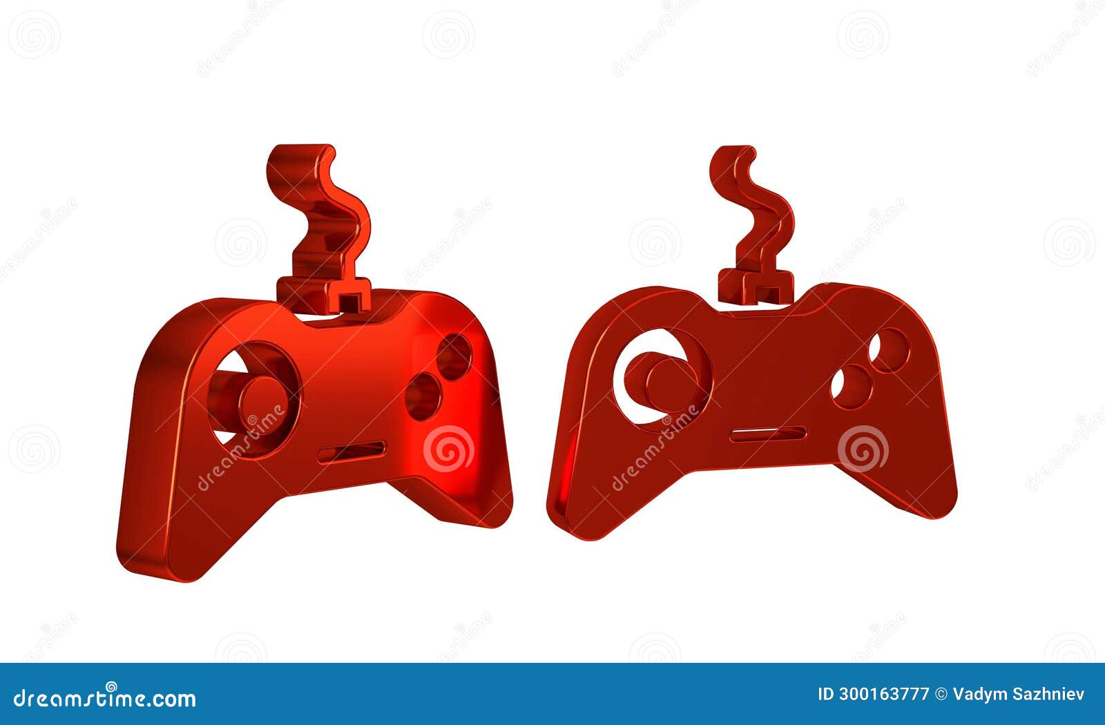 Red Gamepad Icon Isolated on Transparent Background. Game Controller ...
