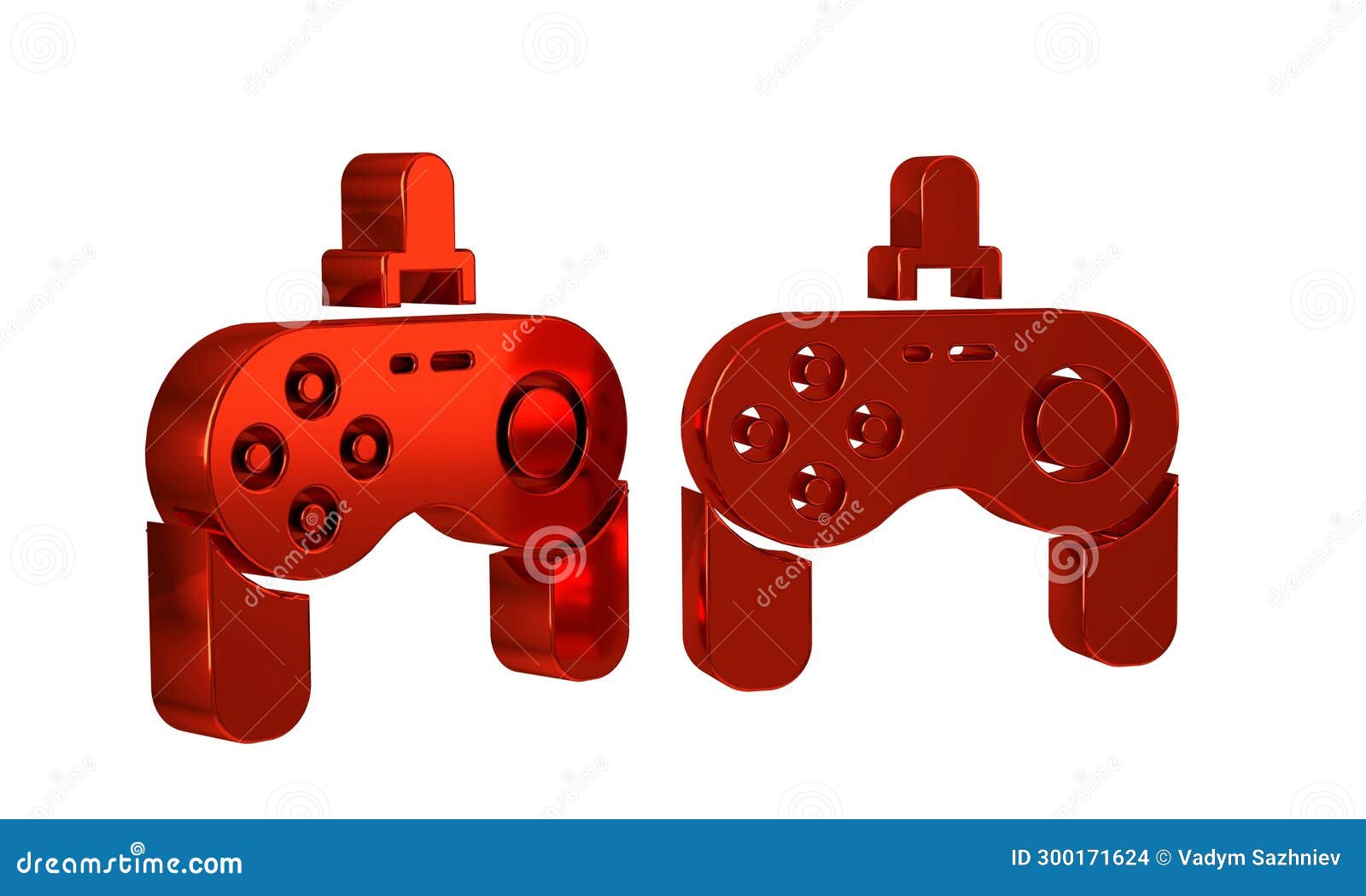Red Gamepad Icon Isolated on Transparent Background. Game Controller ...