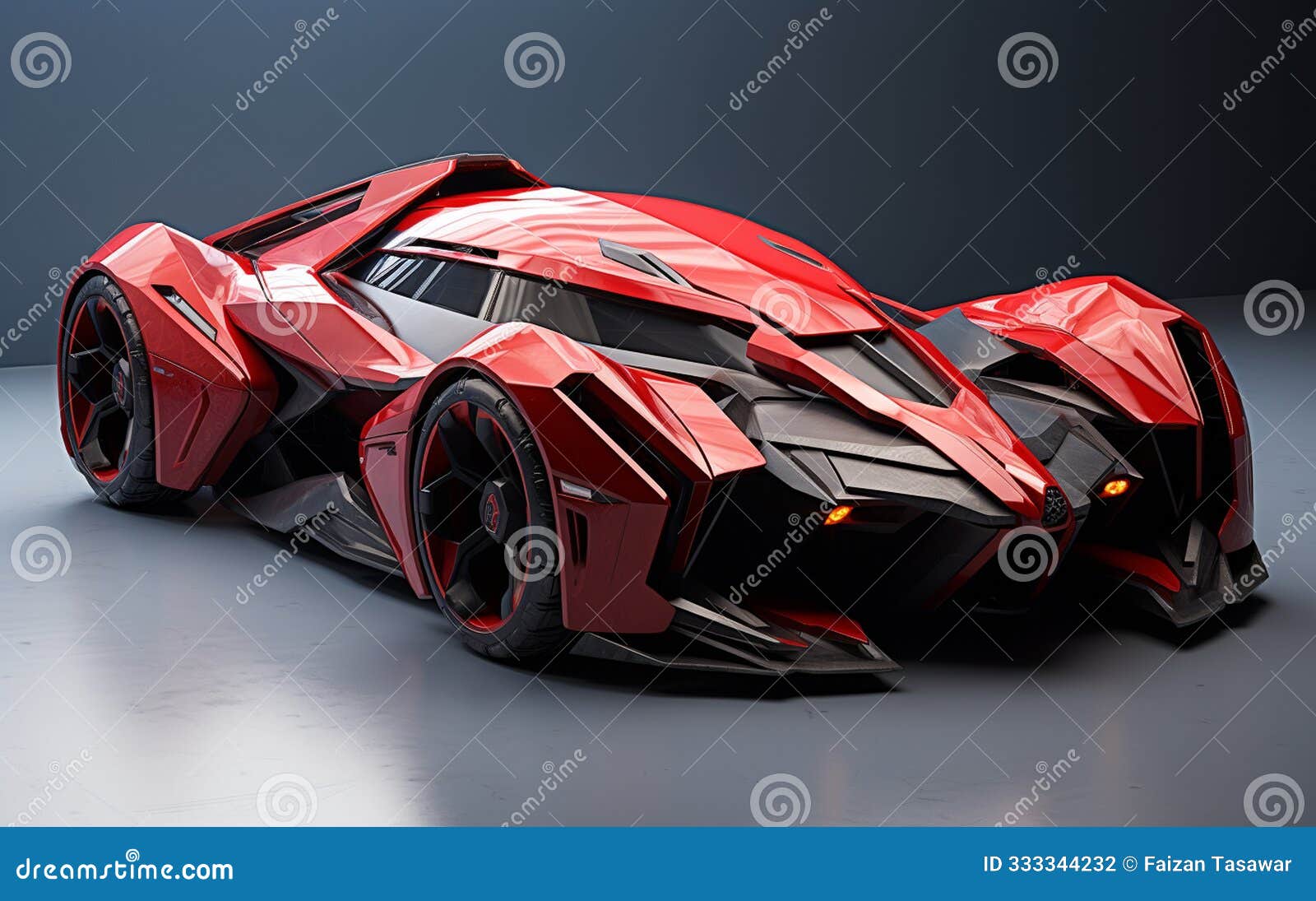 Red Gaming Car Against White Background -Generative Ai Stock ...