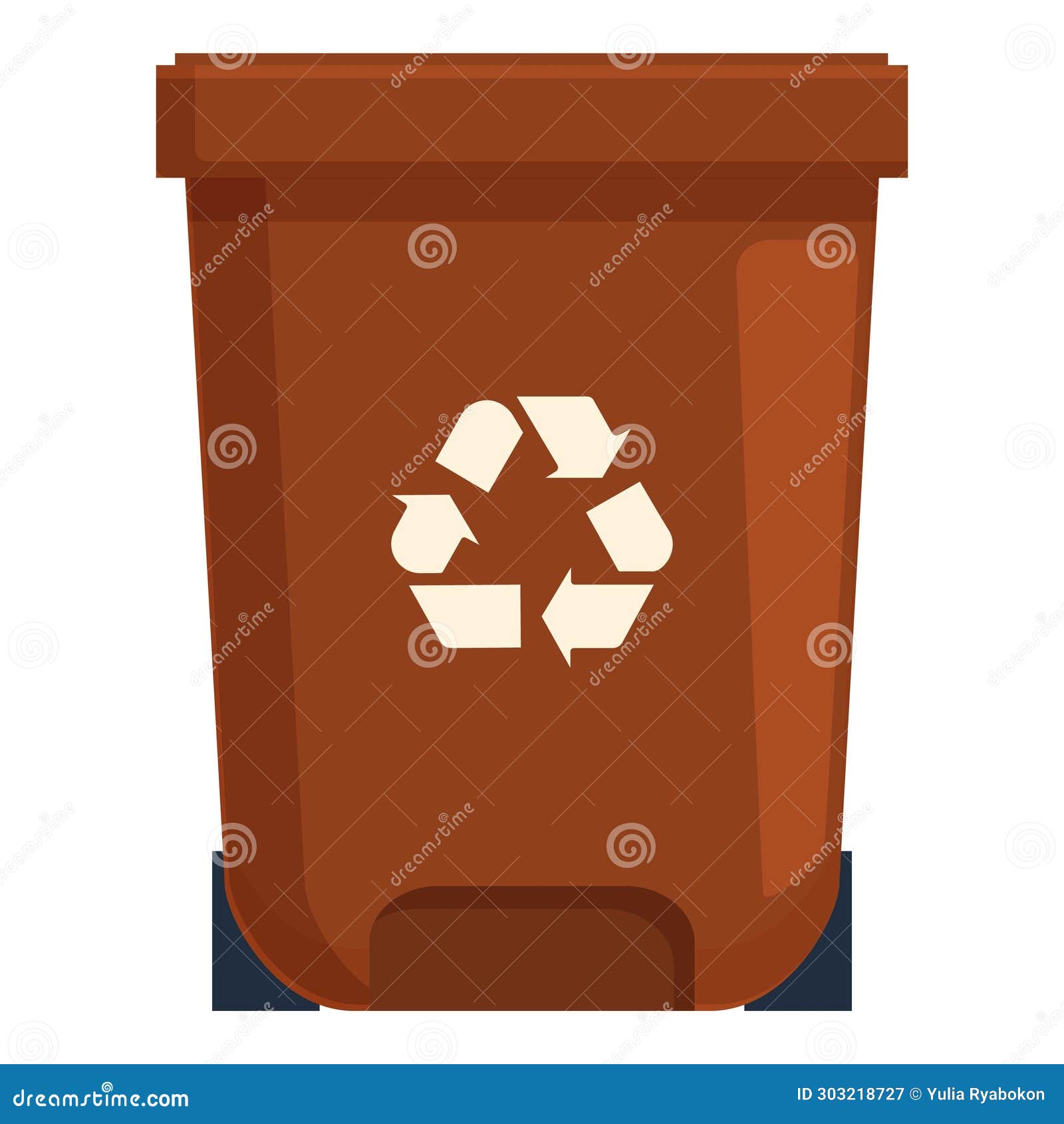 Red Garbage Bin Icon Cartoon Vector. Sorting Waste Stock Vector ...